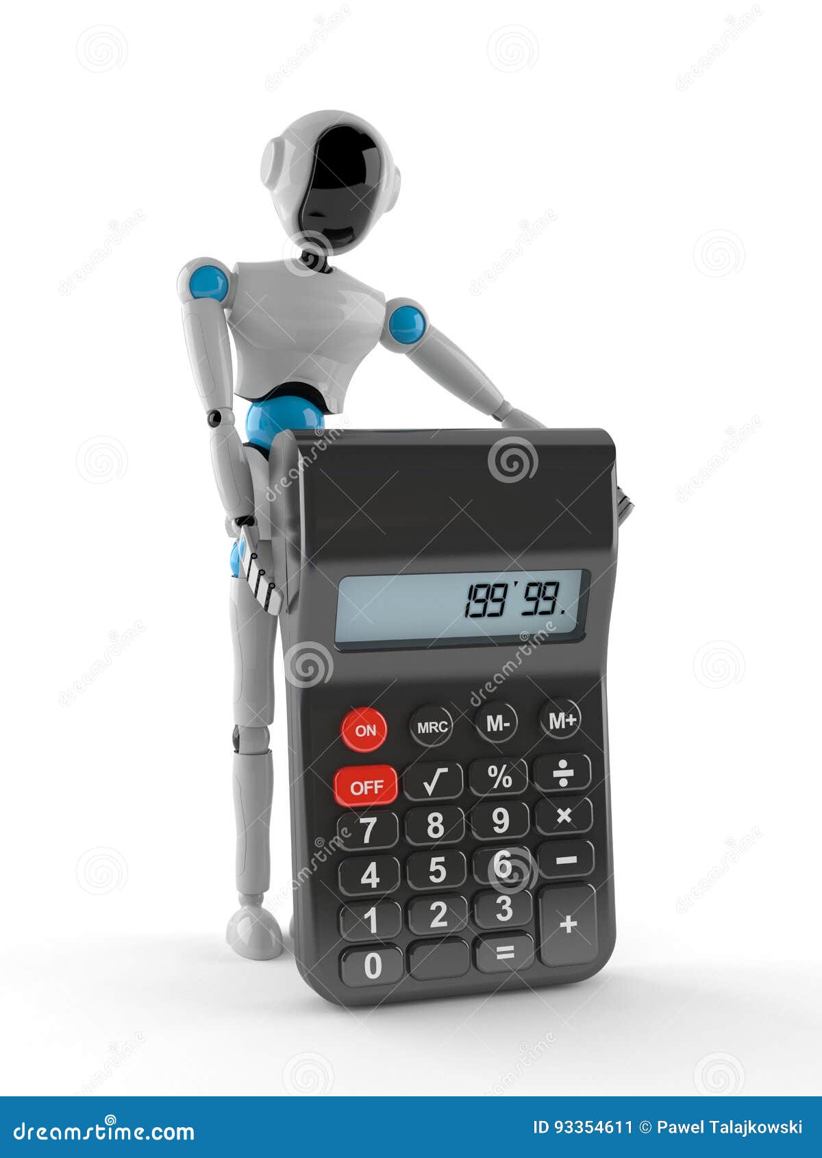 Android with calculator stock illustration. Illustration of future ...