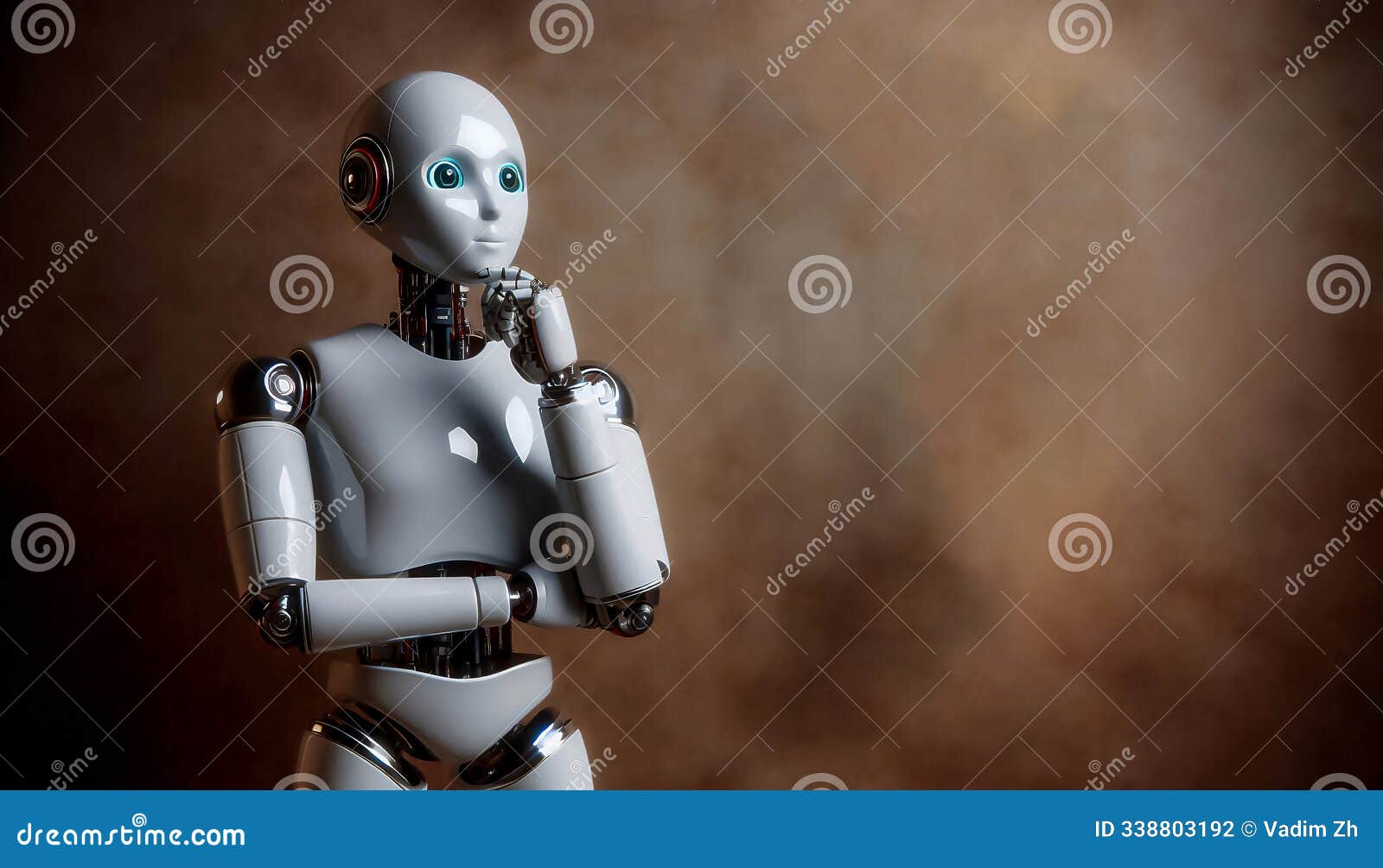 Android, with a Calm Face, Stands and Thinking about the Nature of ...