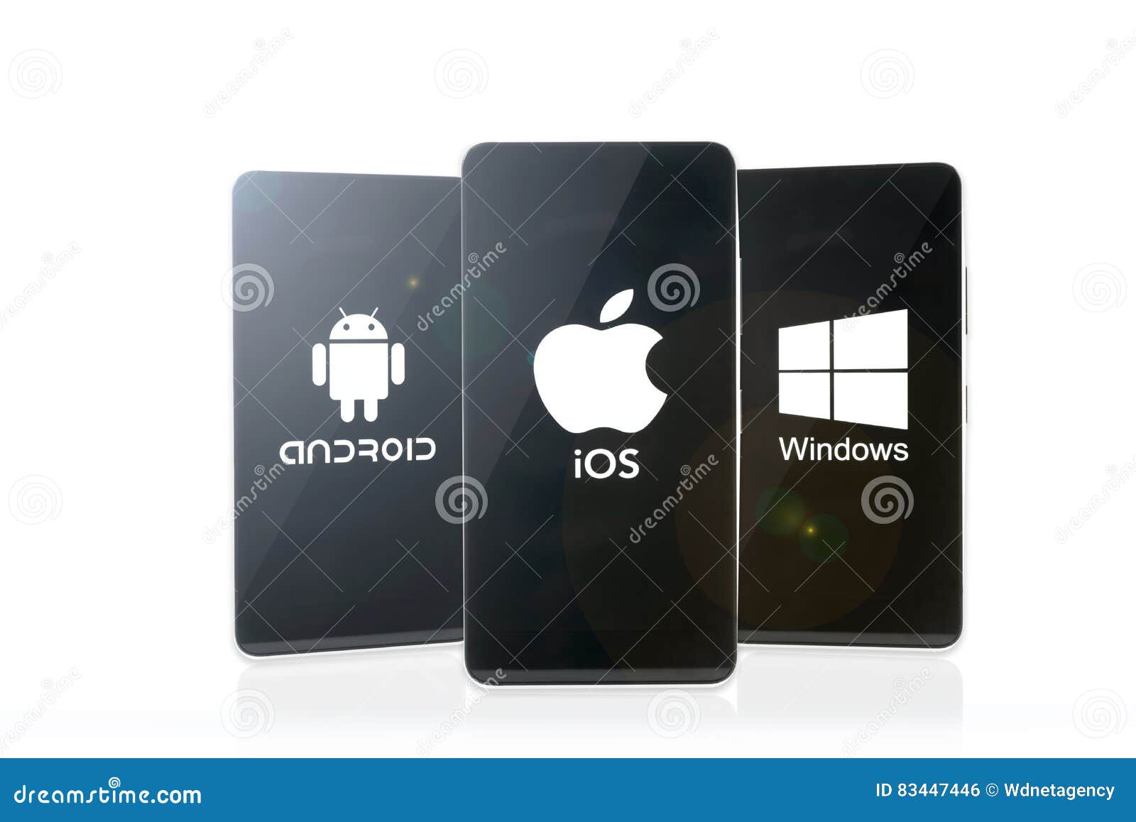 Android Contra O IOS Contra Windows Foto Editorial - Imagem de ...
