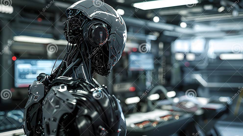 Android Cybernetic Concept, Android Cybernetic Being Stock Illustration ...