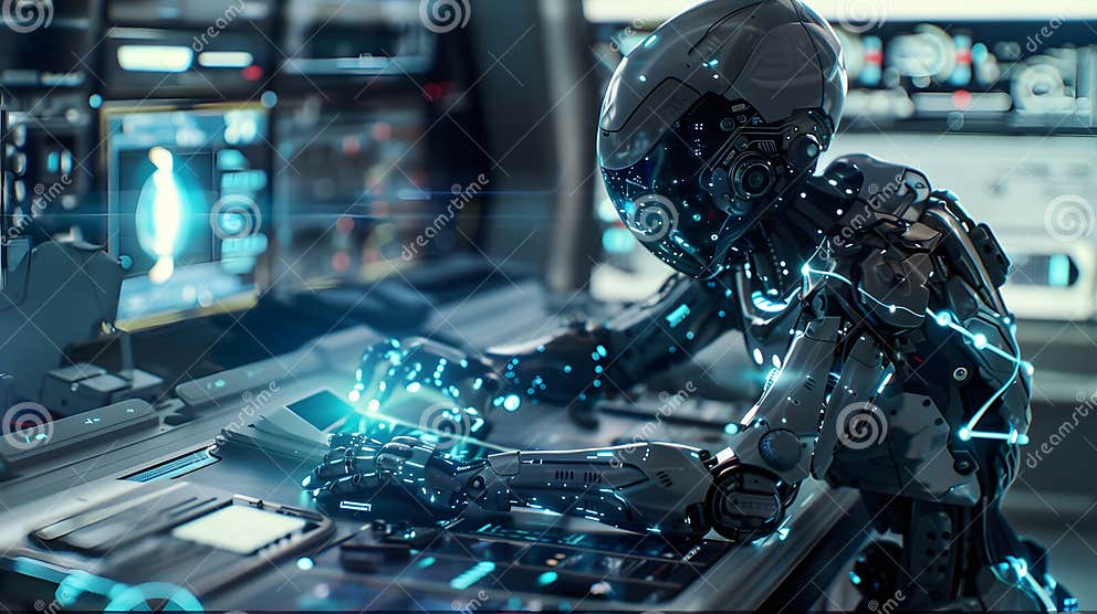 Android Cybernetic Concept, an Android Cybernetic Figure. Stock ...