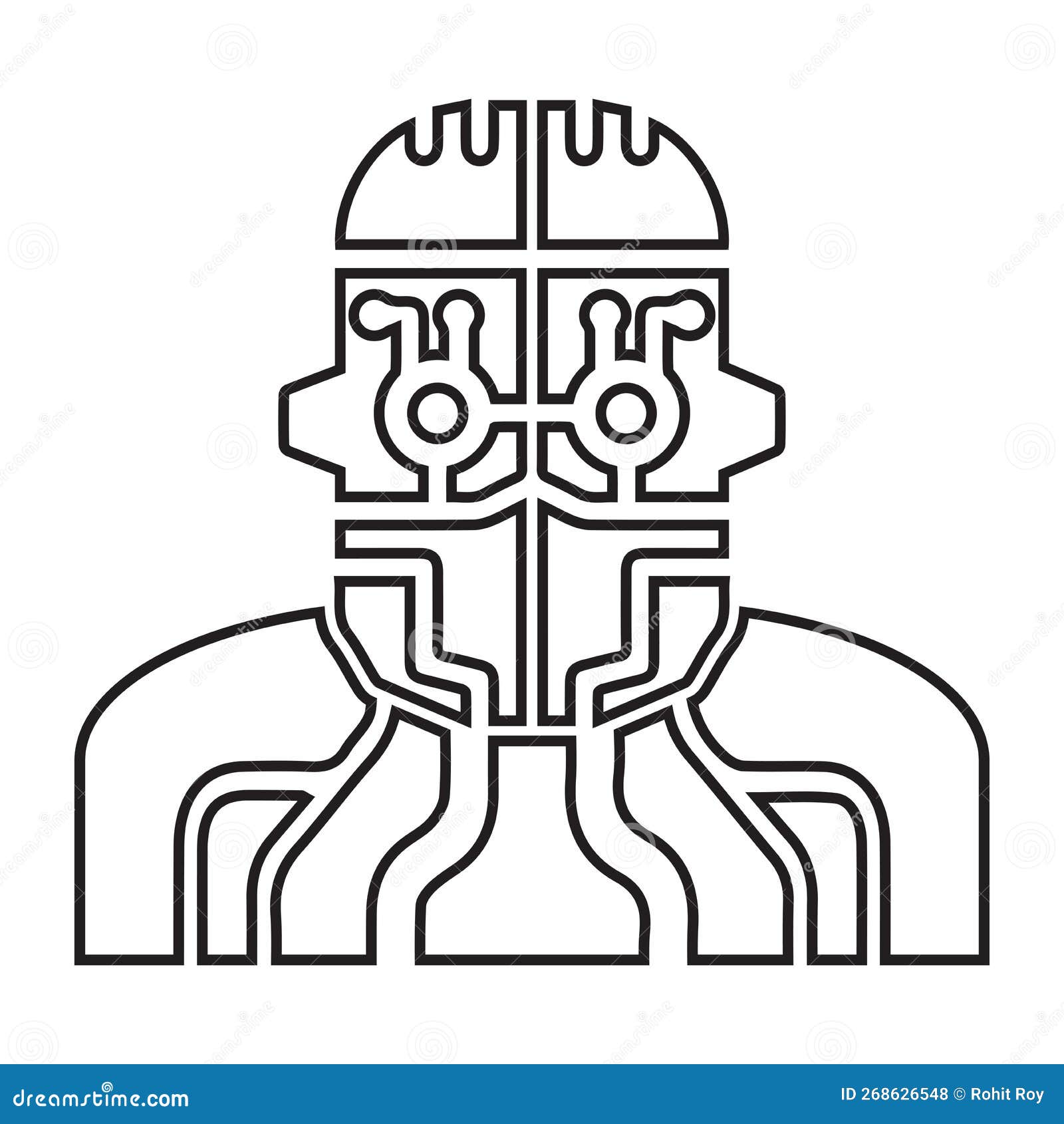 Cybernetics Icon. Monochrome Simple Line Future Technology Icon For ...