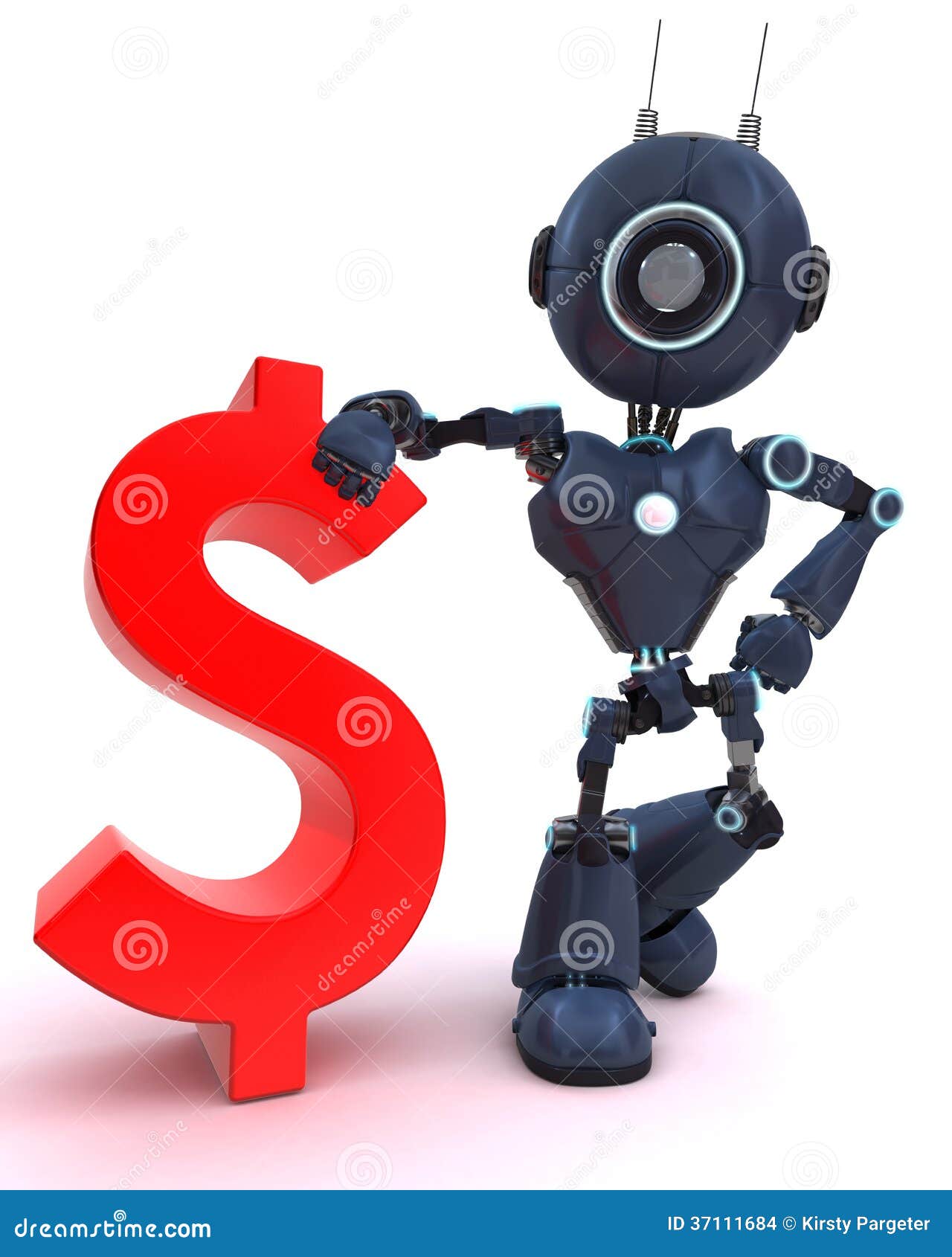 Android with dollar sign stock illustration. Illustration of symbol ...