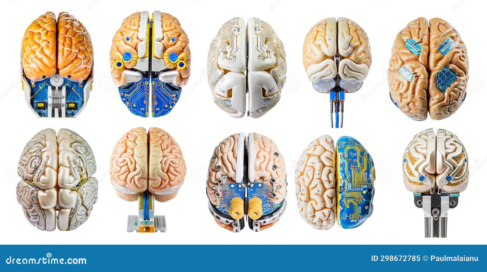 Android Electronic Brains Collection Isolated on Transparent Background ...