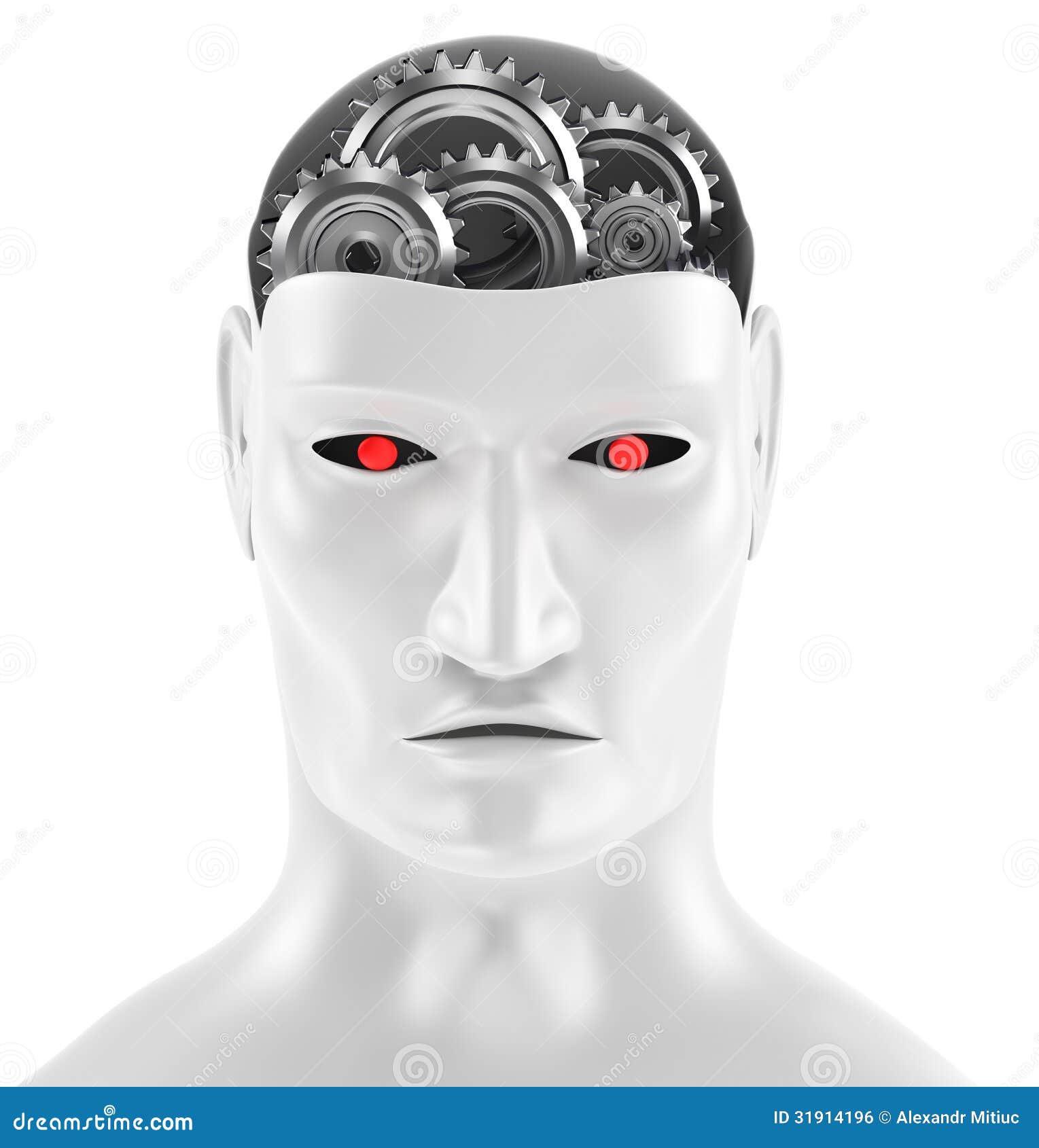 Android face - gear brains stock illustration. Illustration of memories ...