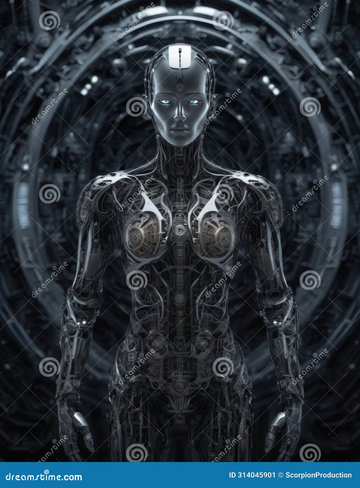 Android Figure in Tech Halo Stock Image - Image of elegant, intelligent ...