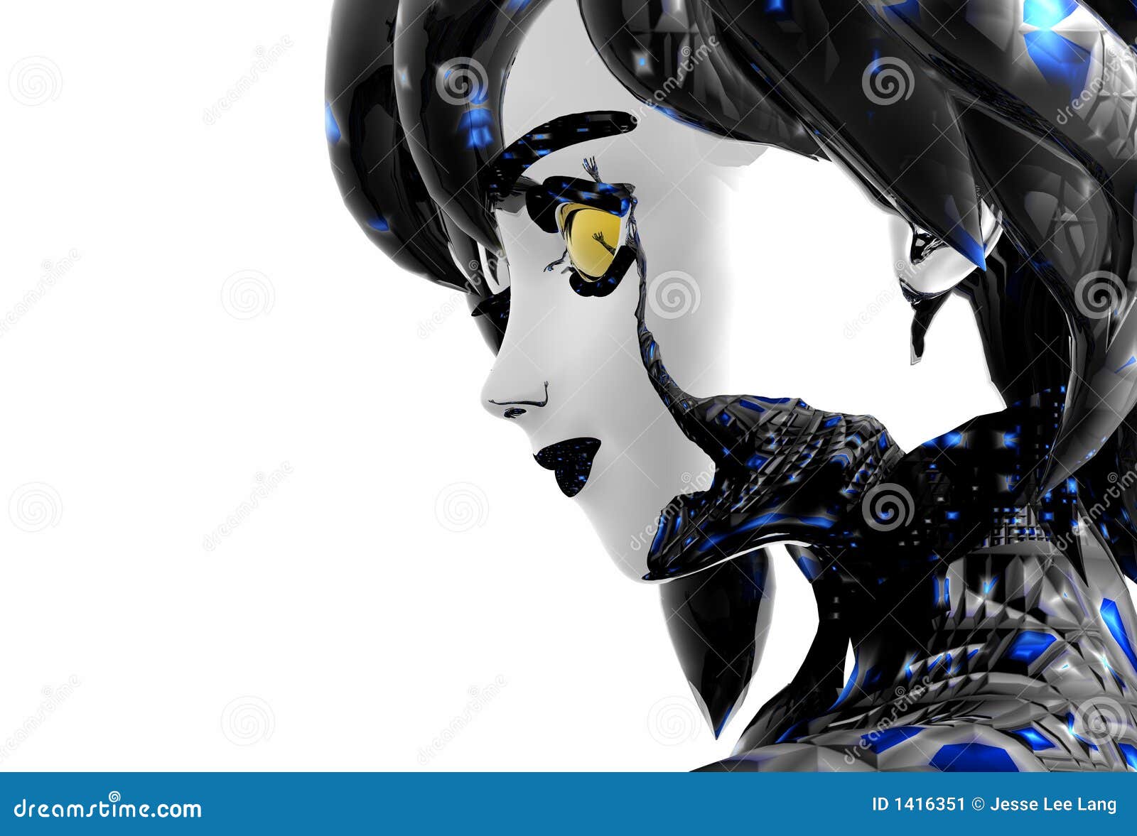 Android girl stock illustration. Illustration of portrait - 1416351