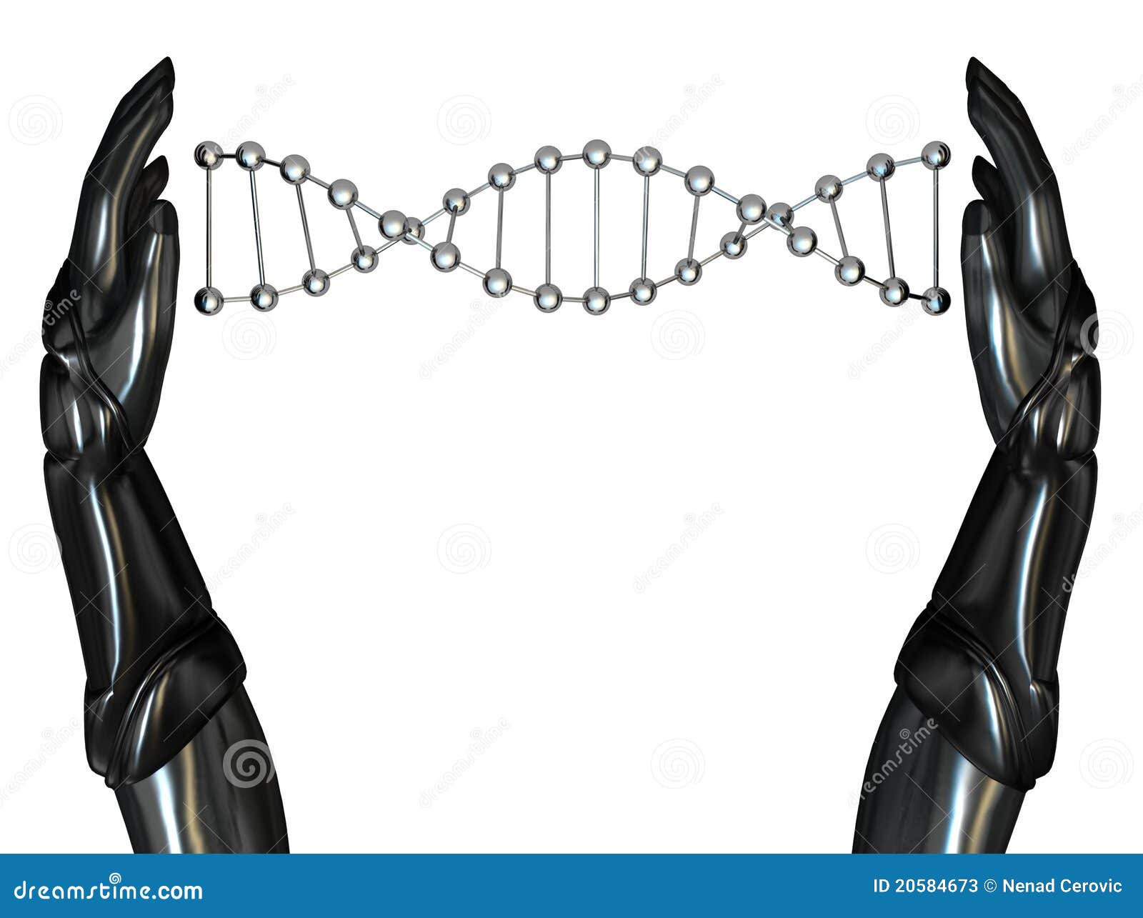 Android Hands Create DNA String 03 Stock Illustration - Illustration of ...