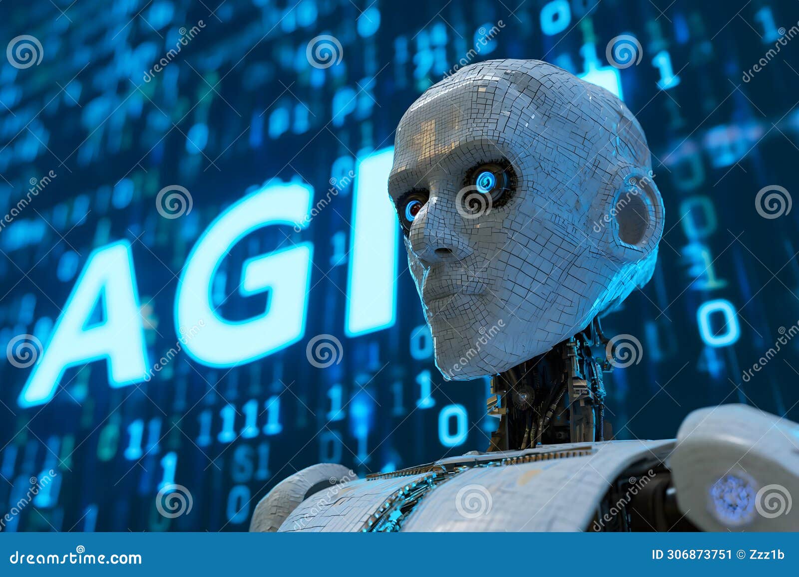 Artificial General Intelligence Wire Warning Symbols. Minimalist Style ...