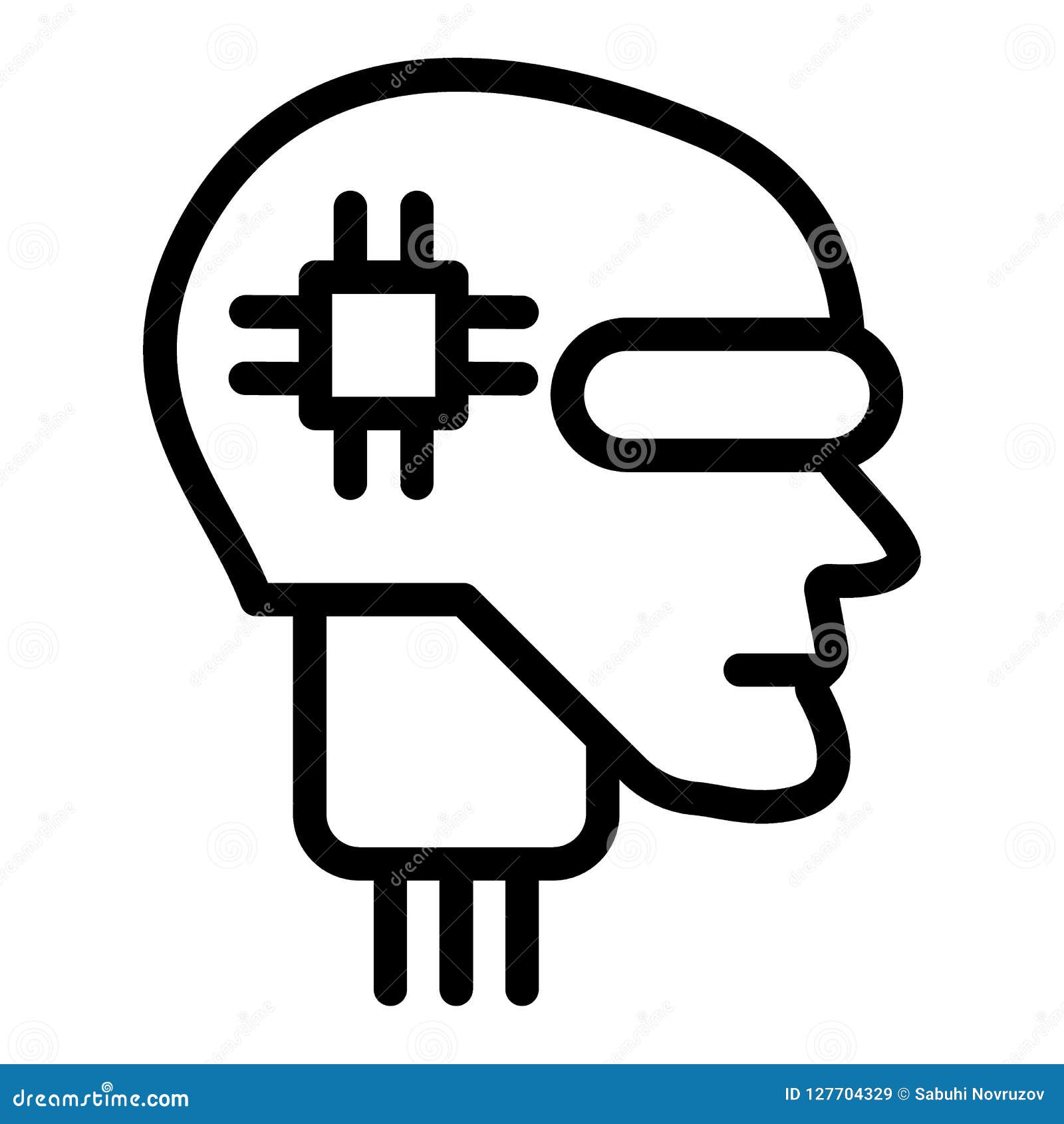 Android Head Line Icon. Artificial Intelligence Vector Illustration ...