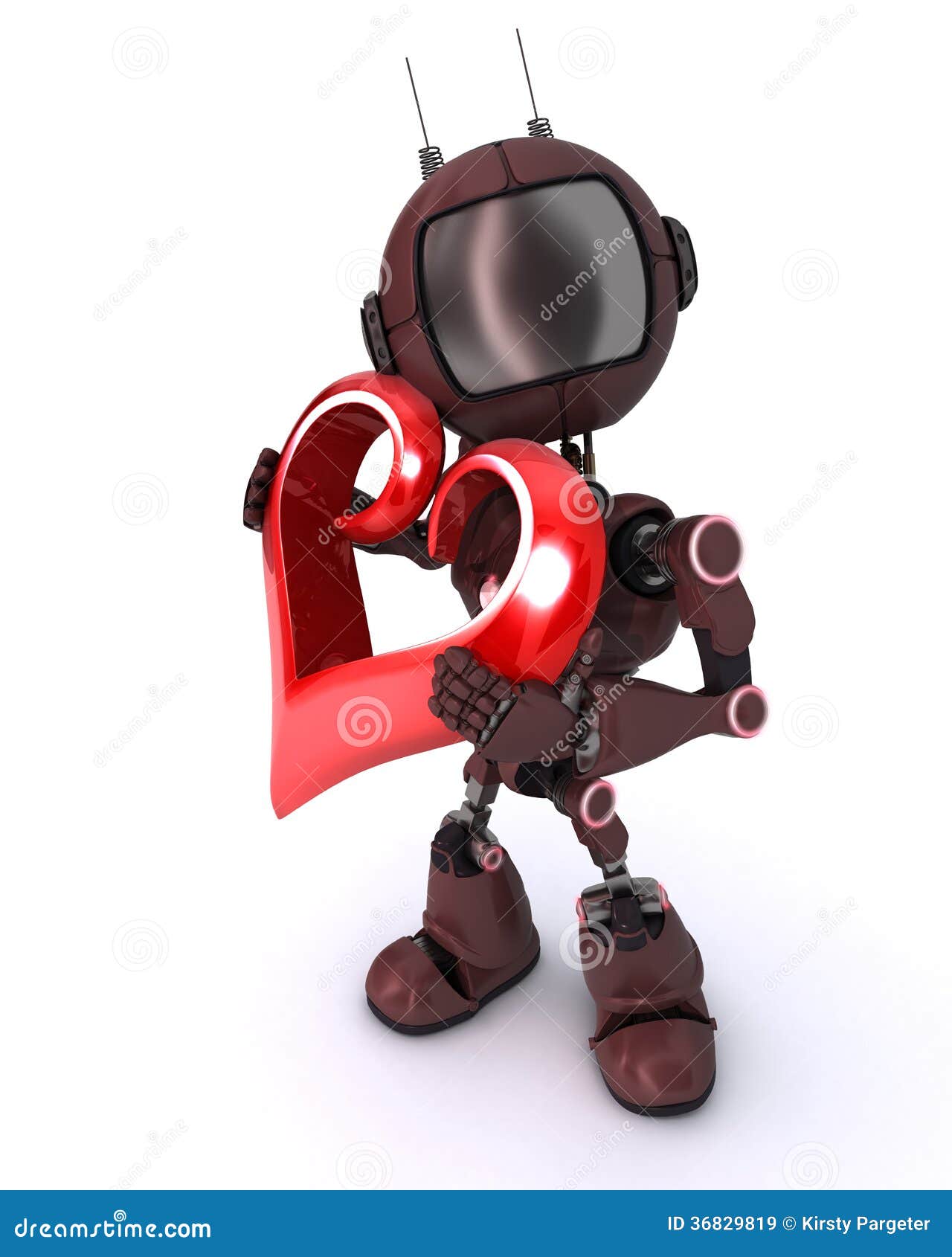 Android with Heart stock illustration. Illustration of love - 36829819