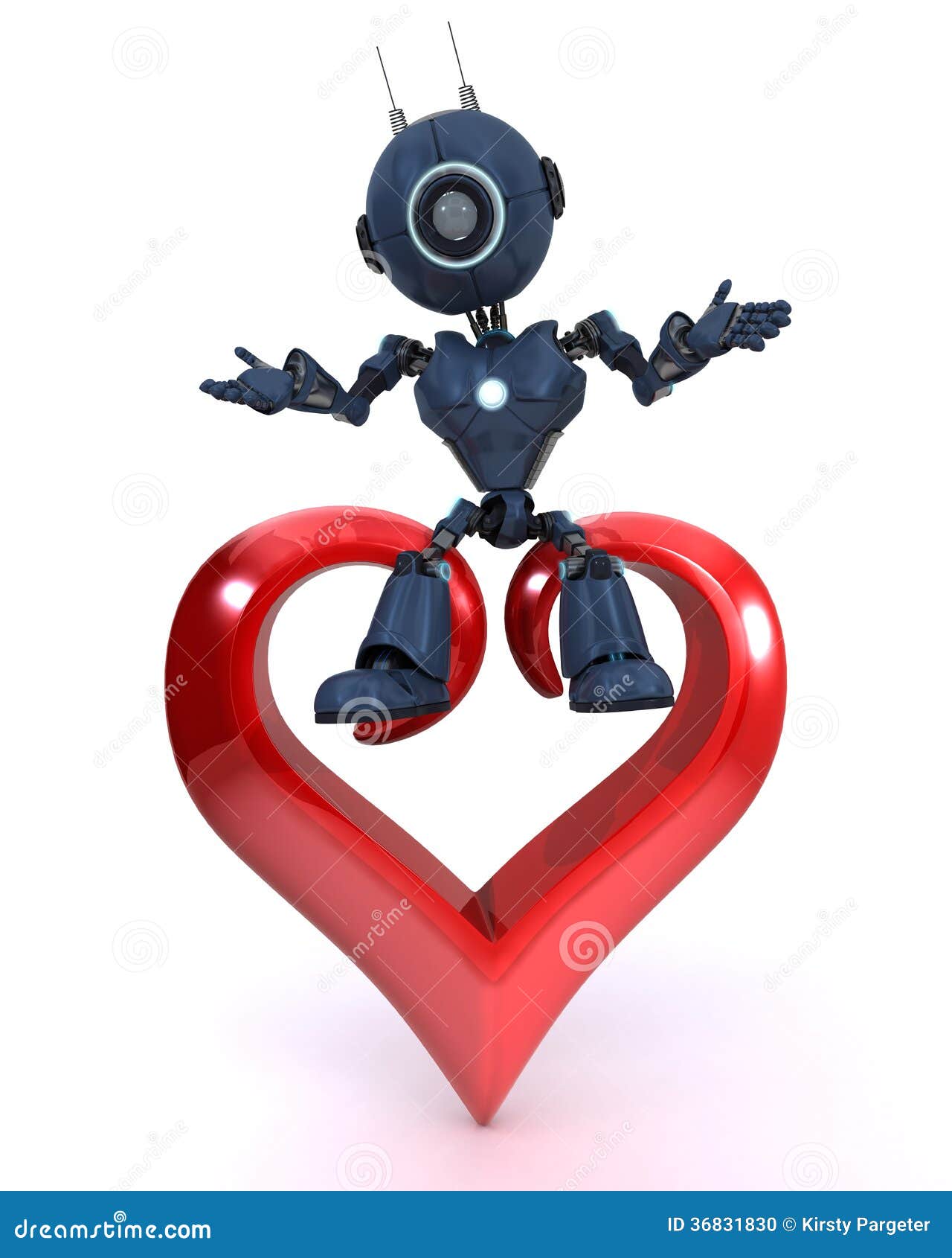 Android with Heart stock illustration. Illustration of romance - 36831830