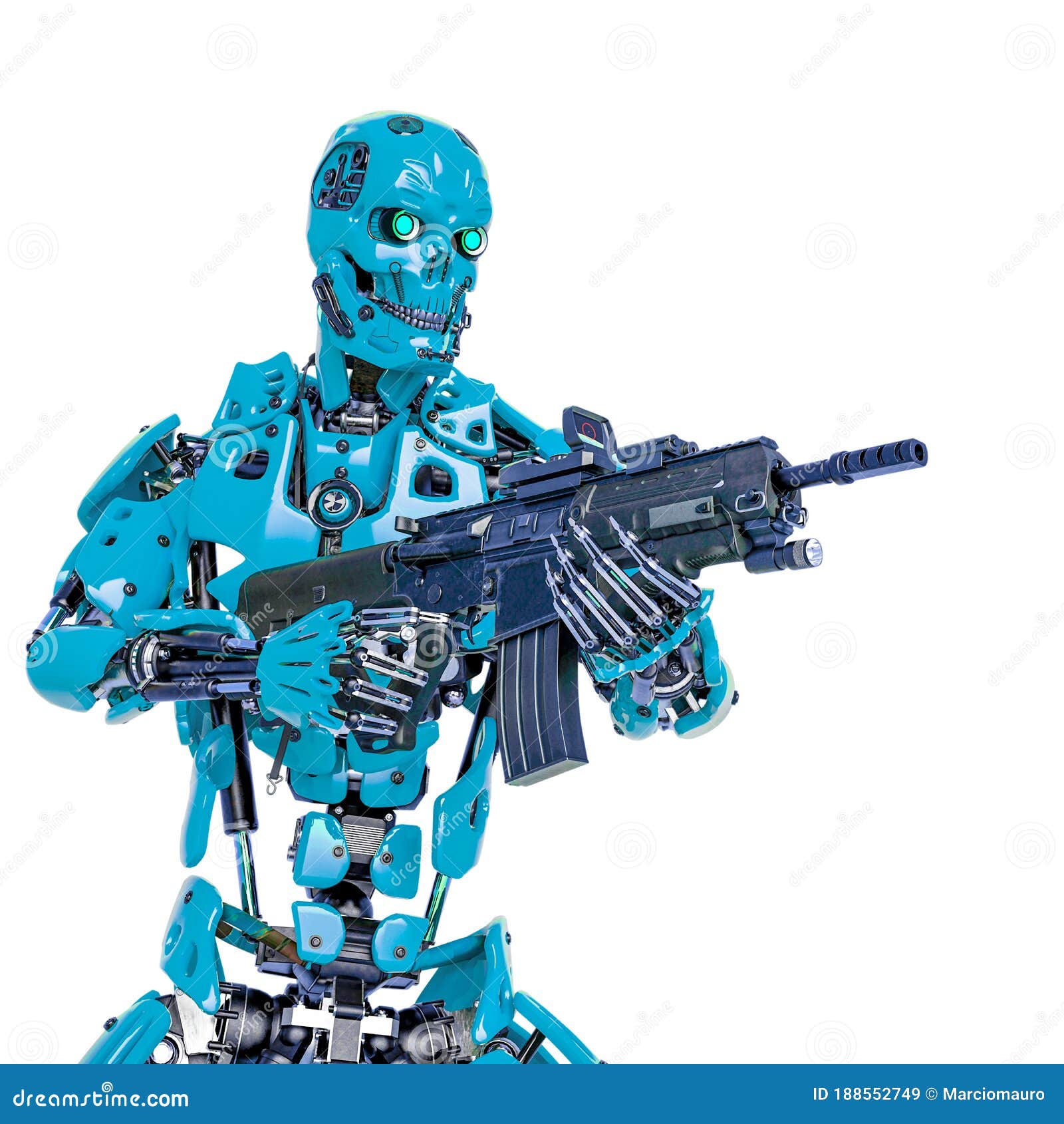 Android holding a rifle stock illustration. Illustration of digital ...