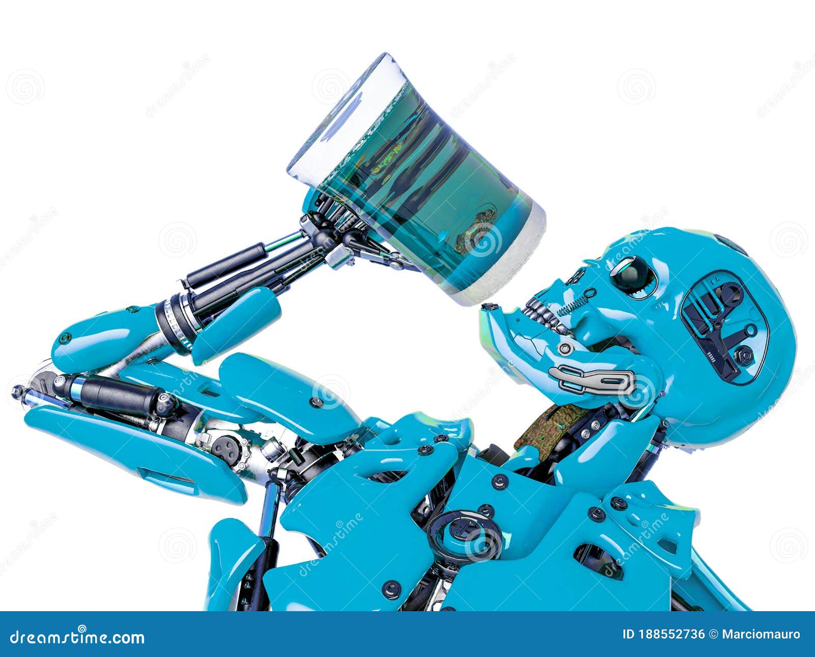 Android Holding a Tankard and Drinking Stock Illustration ...