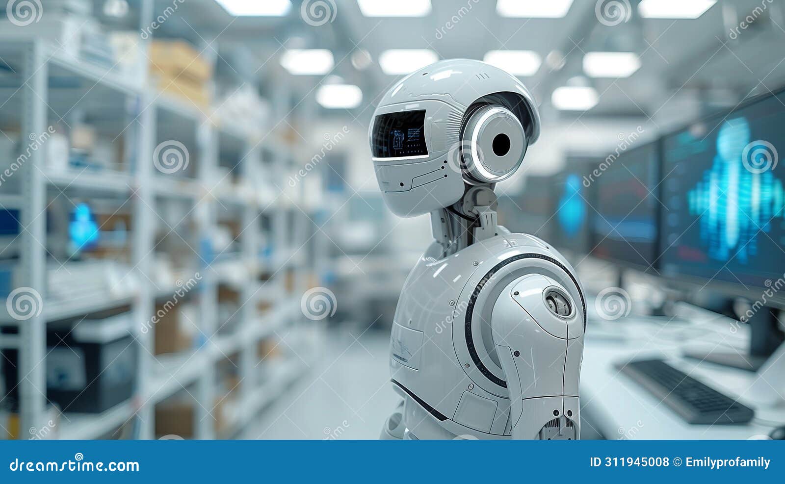 Android Innovation: Model of Futuristic Robot, Conceptual Design. Stock ...