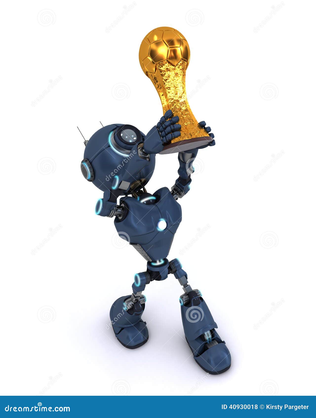 Android Lifting Football Trophy Stock Illustration - Illustration of ...