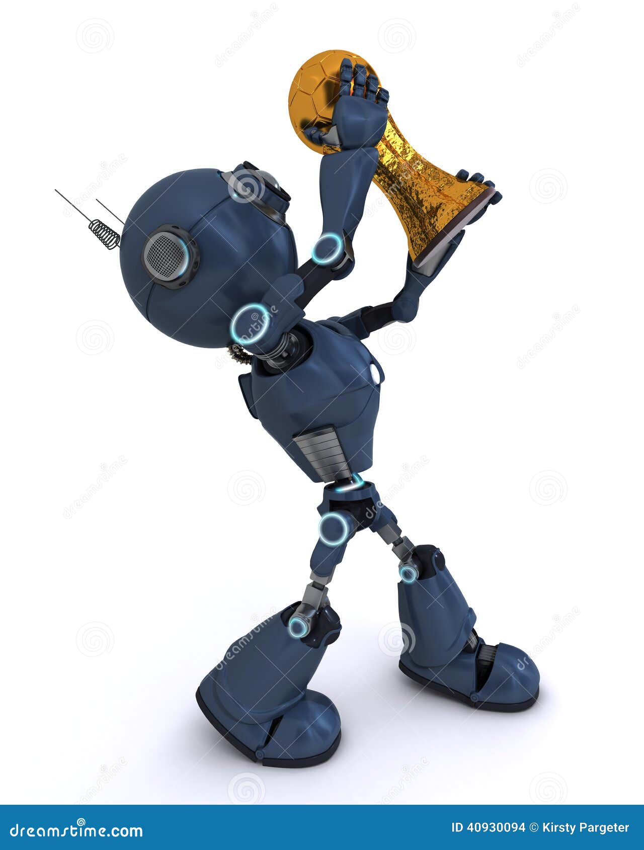 Android Lifting Football Trophy Stock Illustration - Illustration of ...