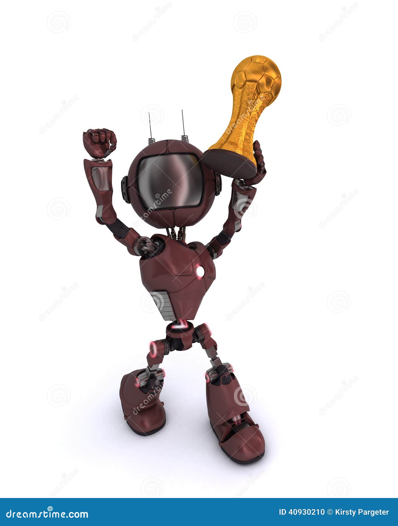 Android Lifting Football Trophy Stock Illustration - Illustration of ...