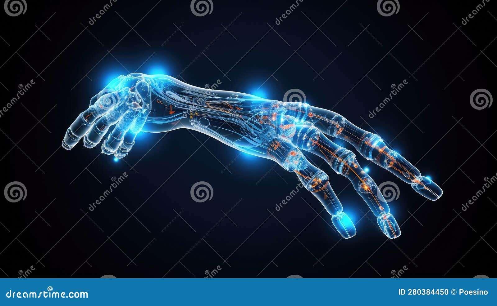 Study for a Cyborg. 16:9 Scale. Generative AI (Real 300 DPI) Stock ...