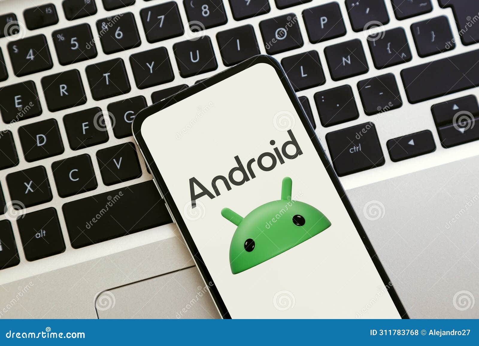 Android Logo on Mobile Phone Screen. Editorial Stock Photo - Image of ...