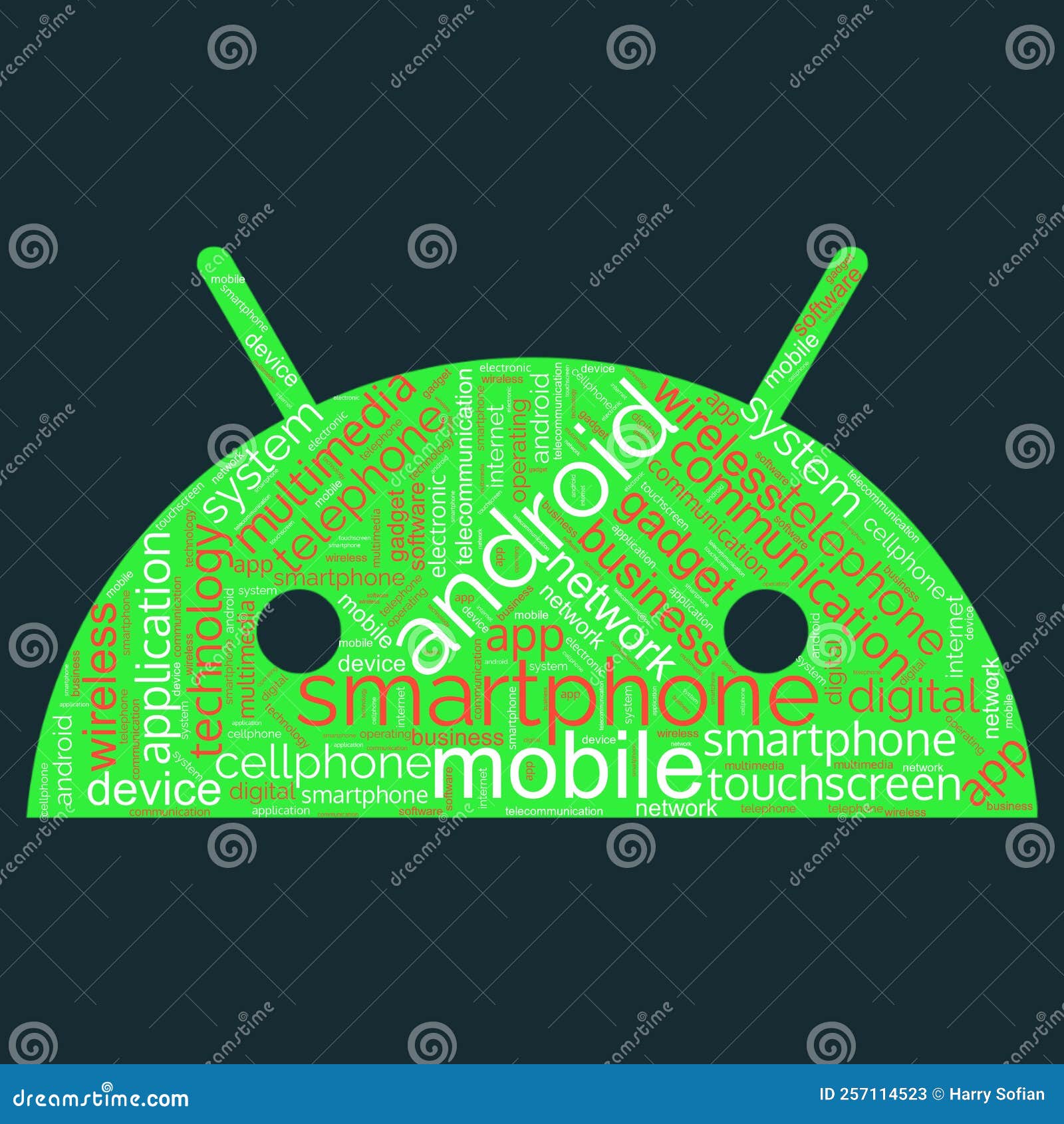 Android Logo with Word Android Concept Stock Illustration ...