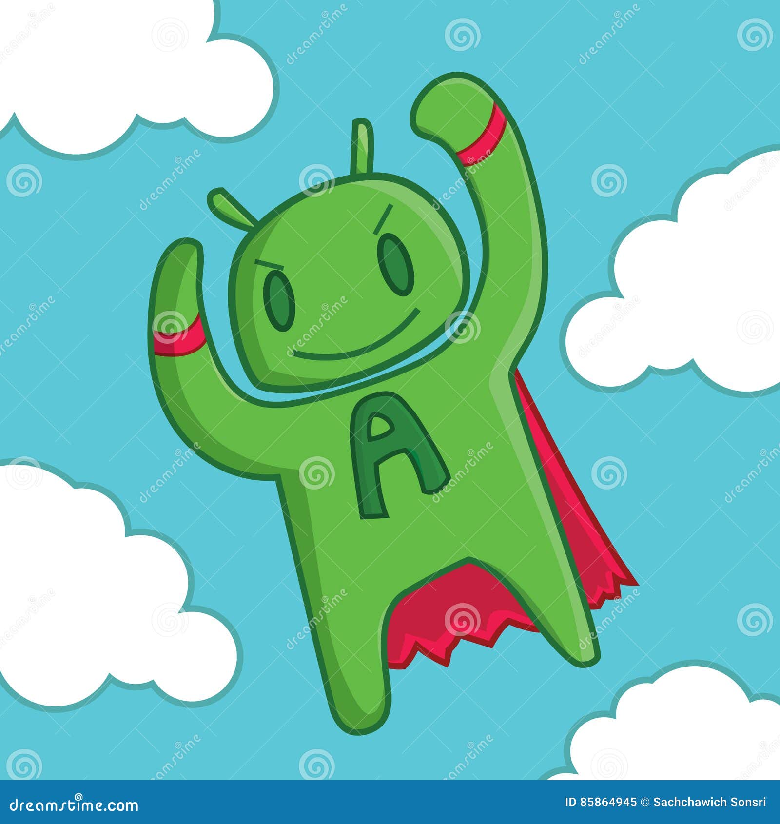 Android Man, Android Character Cartoon. Stock Vector - Illustration of ...