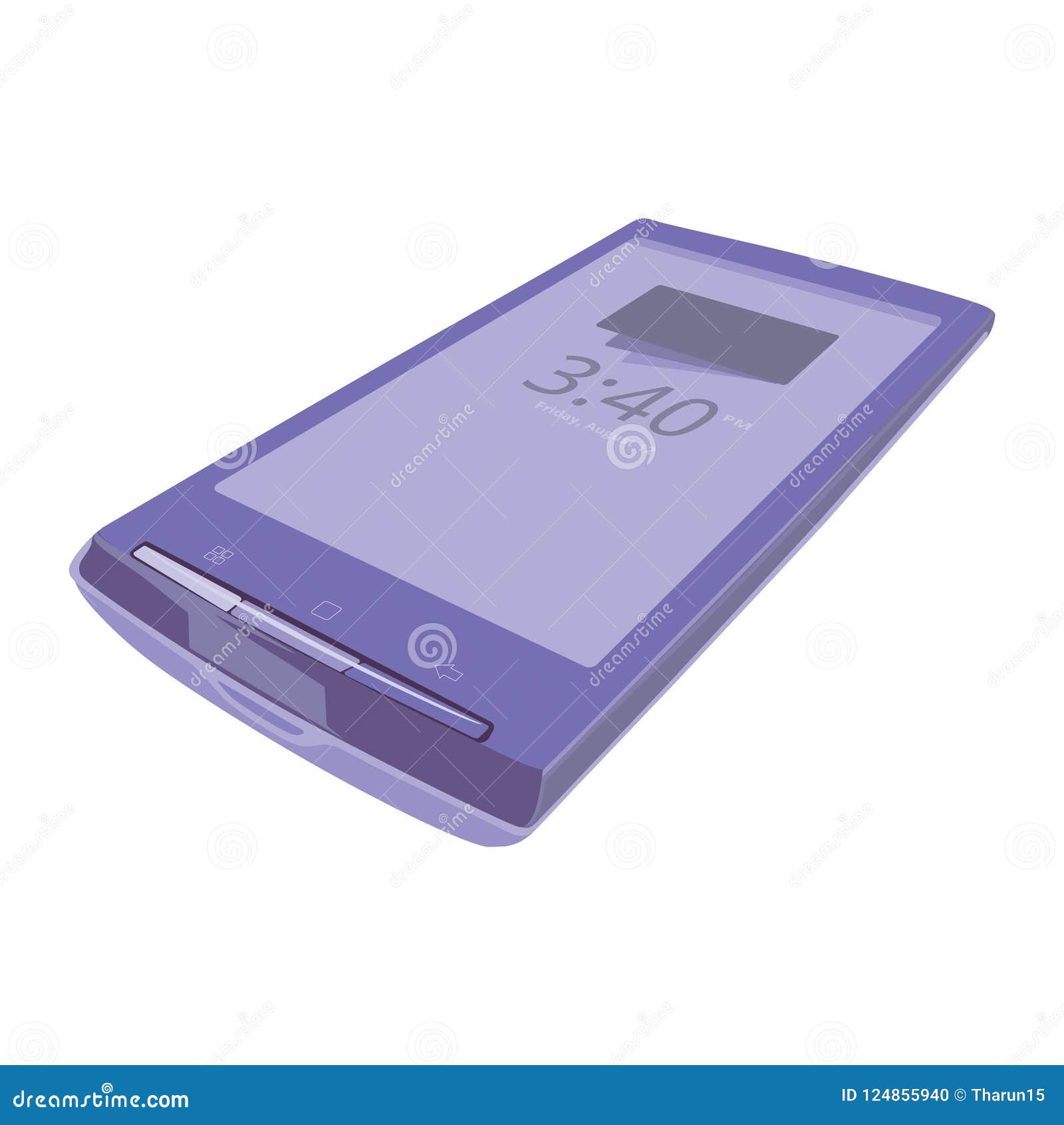 Android Mobile Phone in Flat Style on an Isolated White Background ...