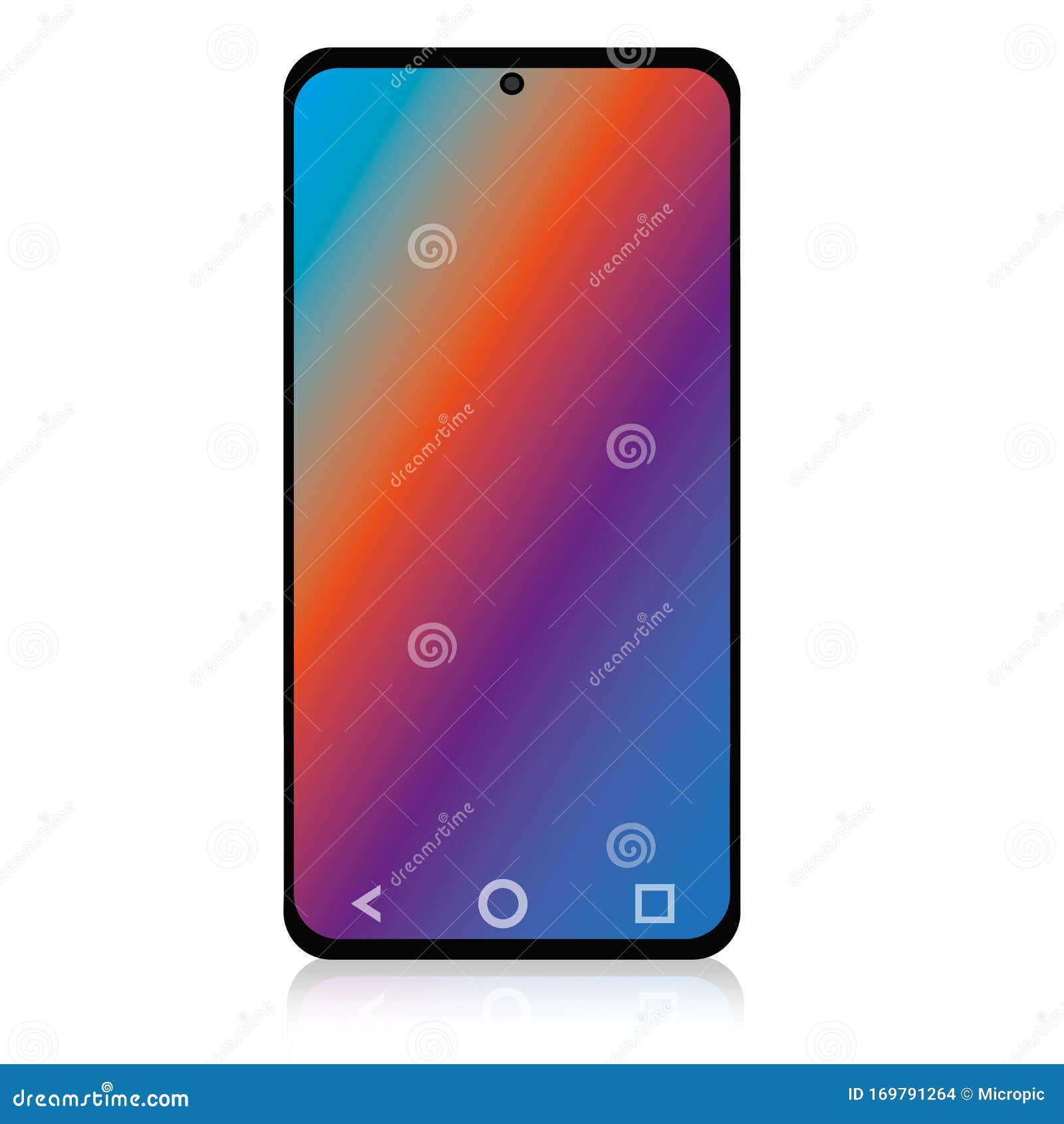 Android Mobile Smart Phone with Multi Color Wallpaper Blank Screen ...