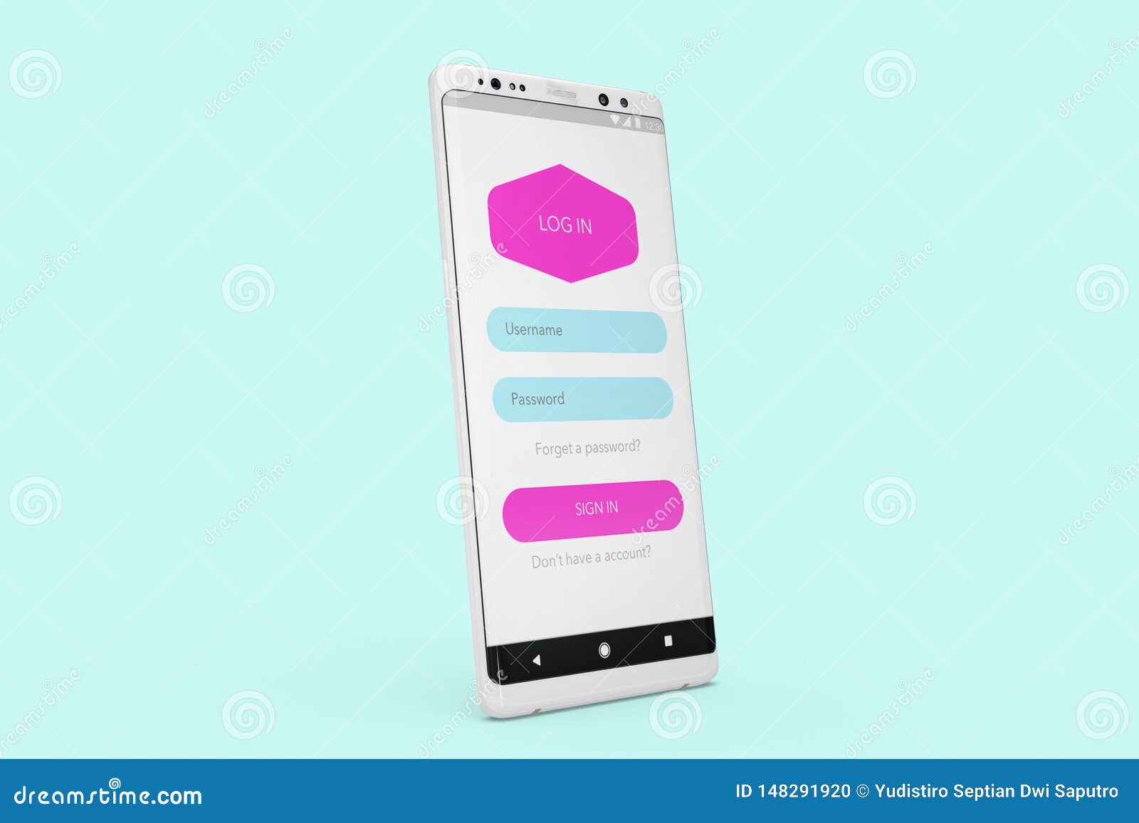 Android Mock Sign Up or Registration Model with Pixel XL Phone Black ...