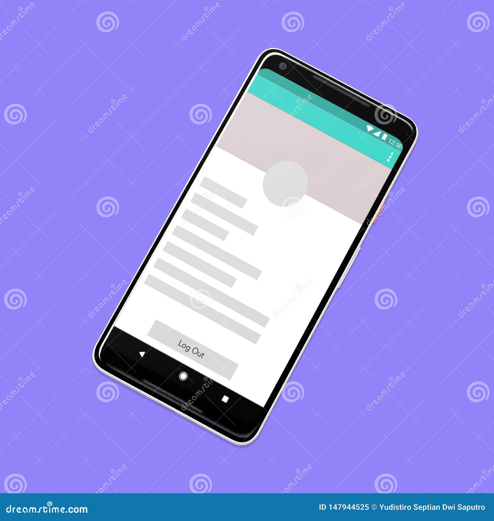 Android Mockup Profile User Wireframe Stock Illustration - Illustration ...