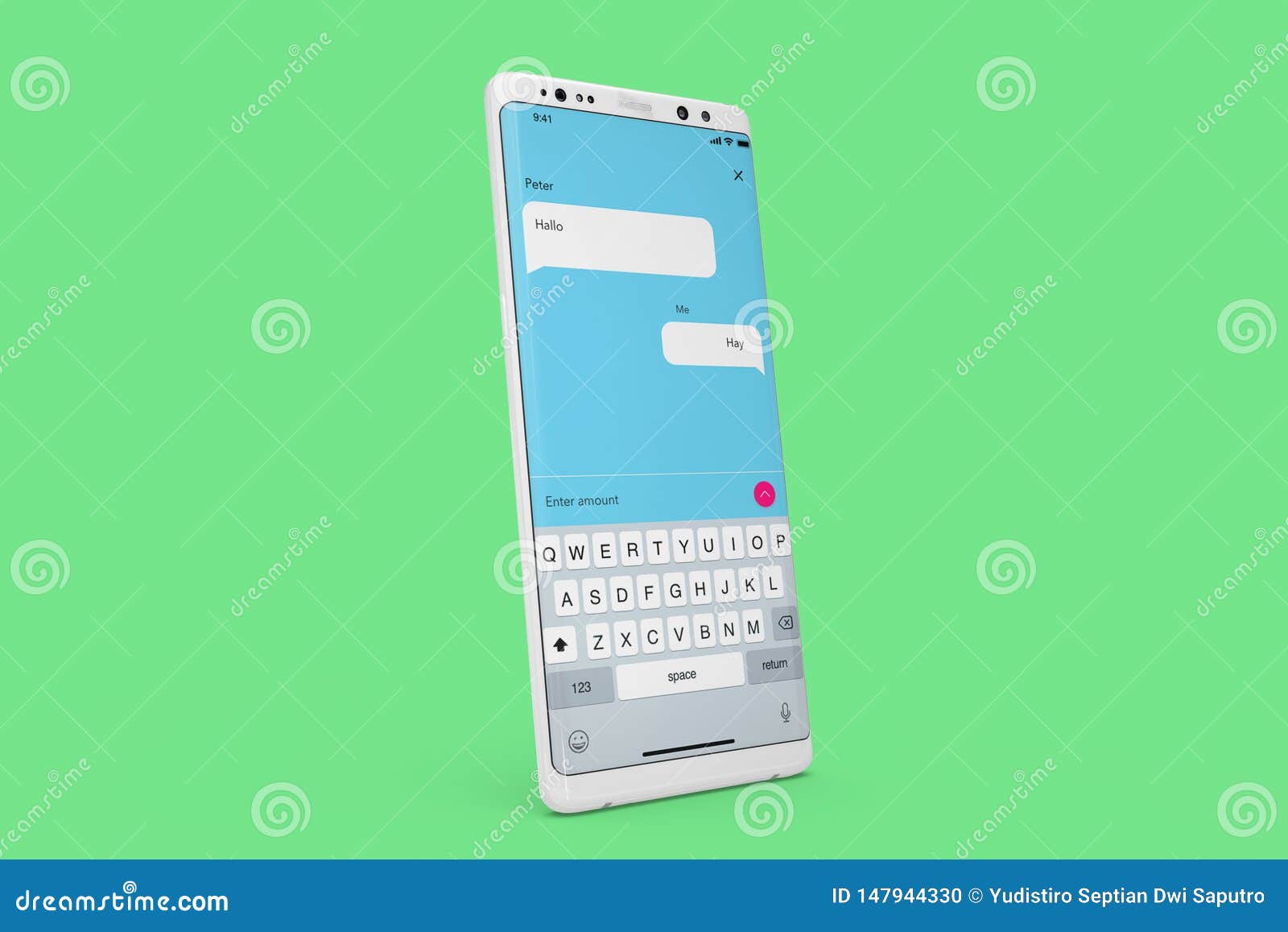 Mockup Of Chat In Mobile Phone On Transparent Background. Interface ...