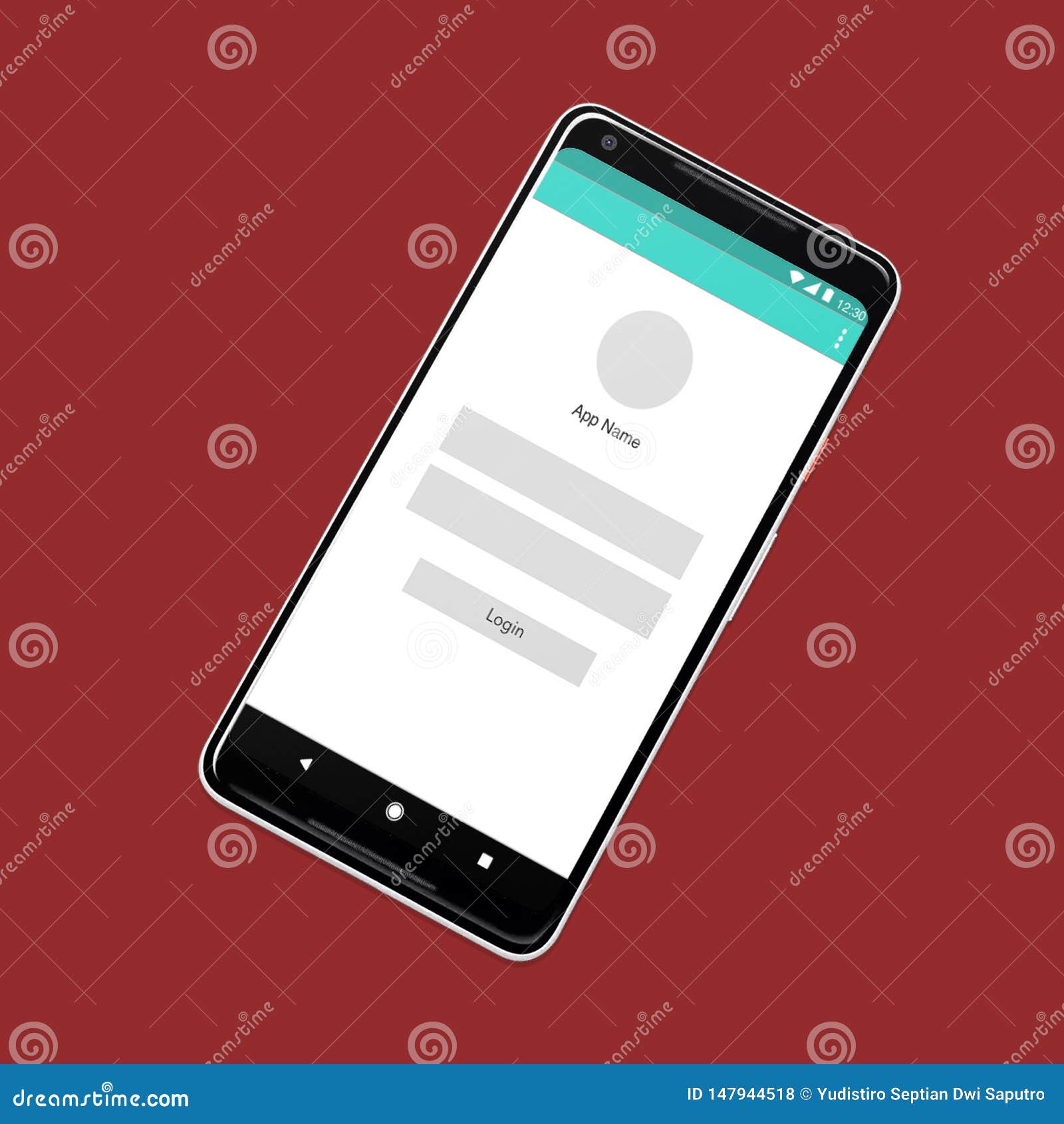 Android Mockup Simple Login User Wireframe Stock Illustration ...