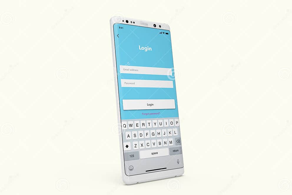 Android Mockup Simple Login Wireframe Stock Illustration - Illustration ...