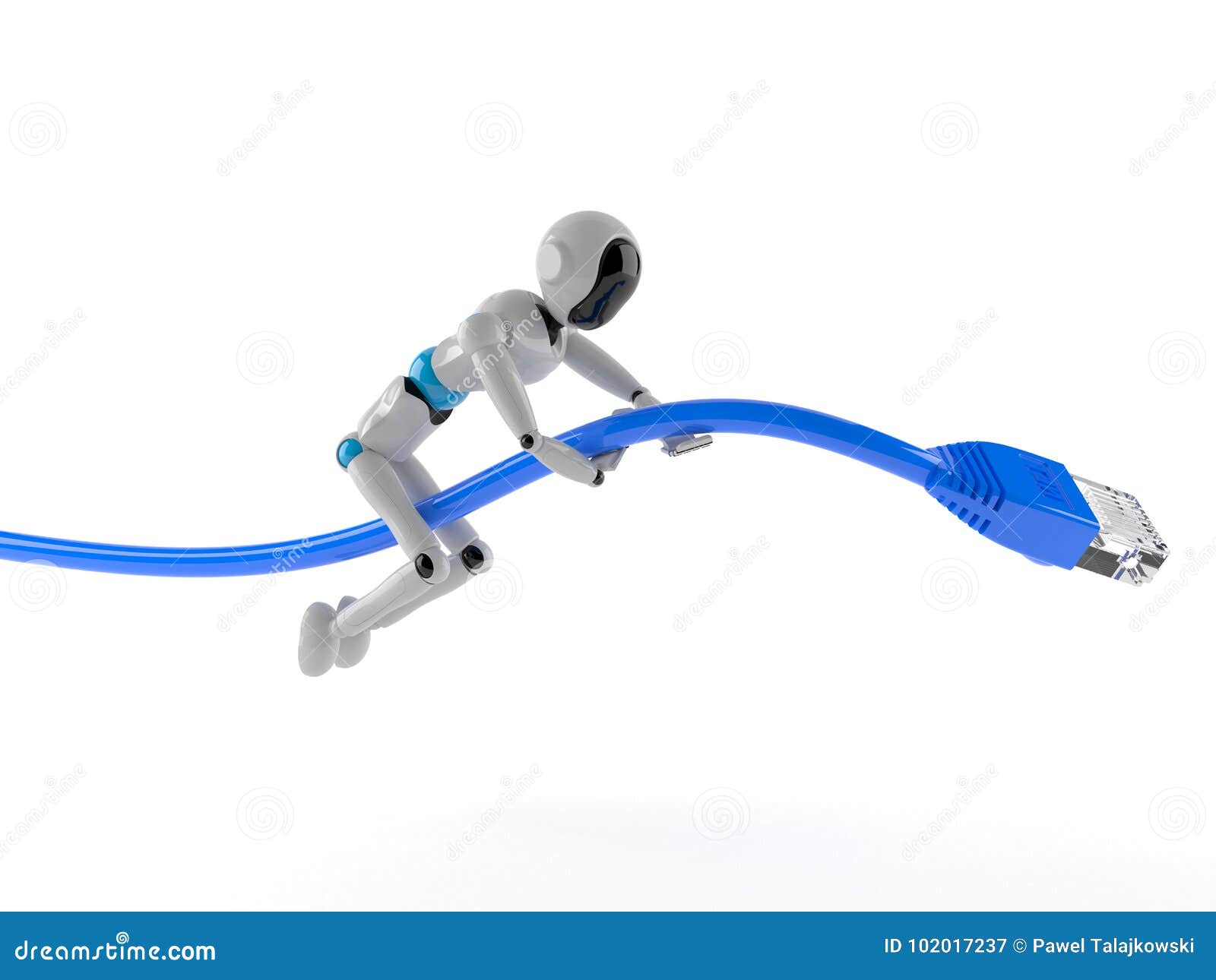 Android with network cable stock illustration. Illustration of ...