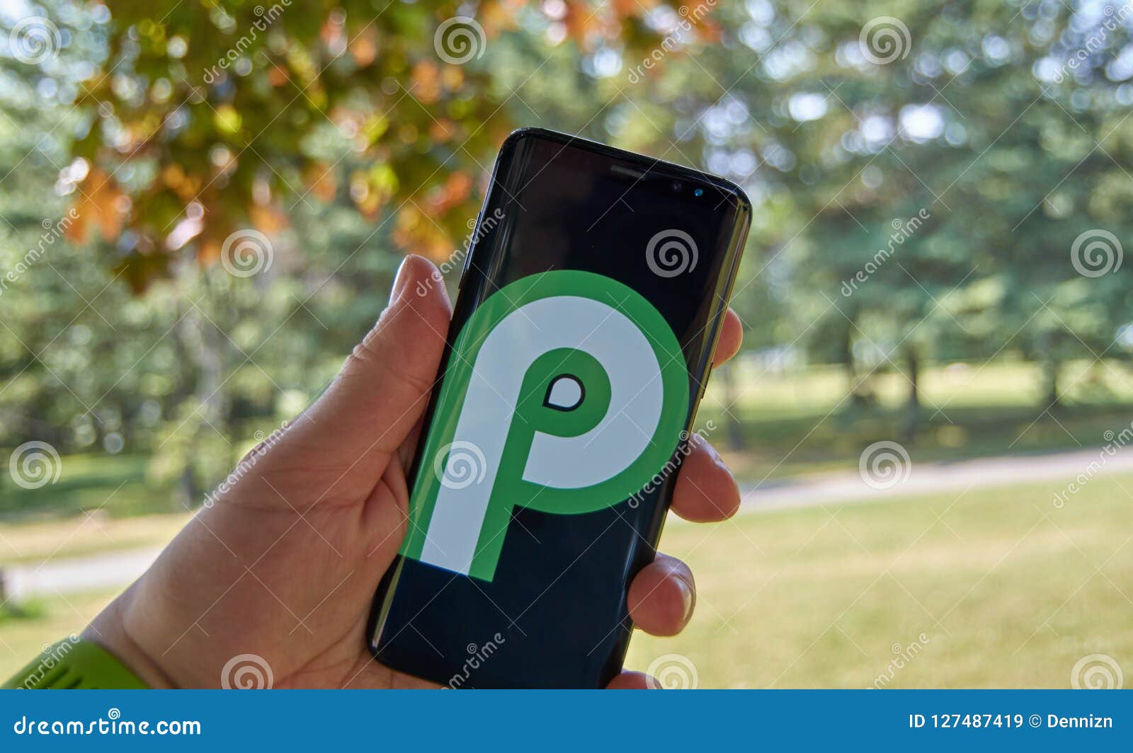 Android P Opperating System Logo on a Screen Editorial Stock Image ...