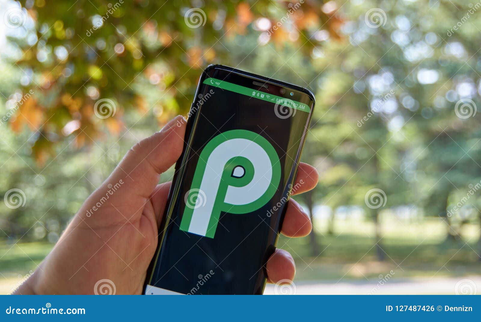 Android P Opperating System Logo on a Screen Editorial Photo - Image of ...