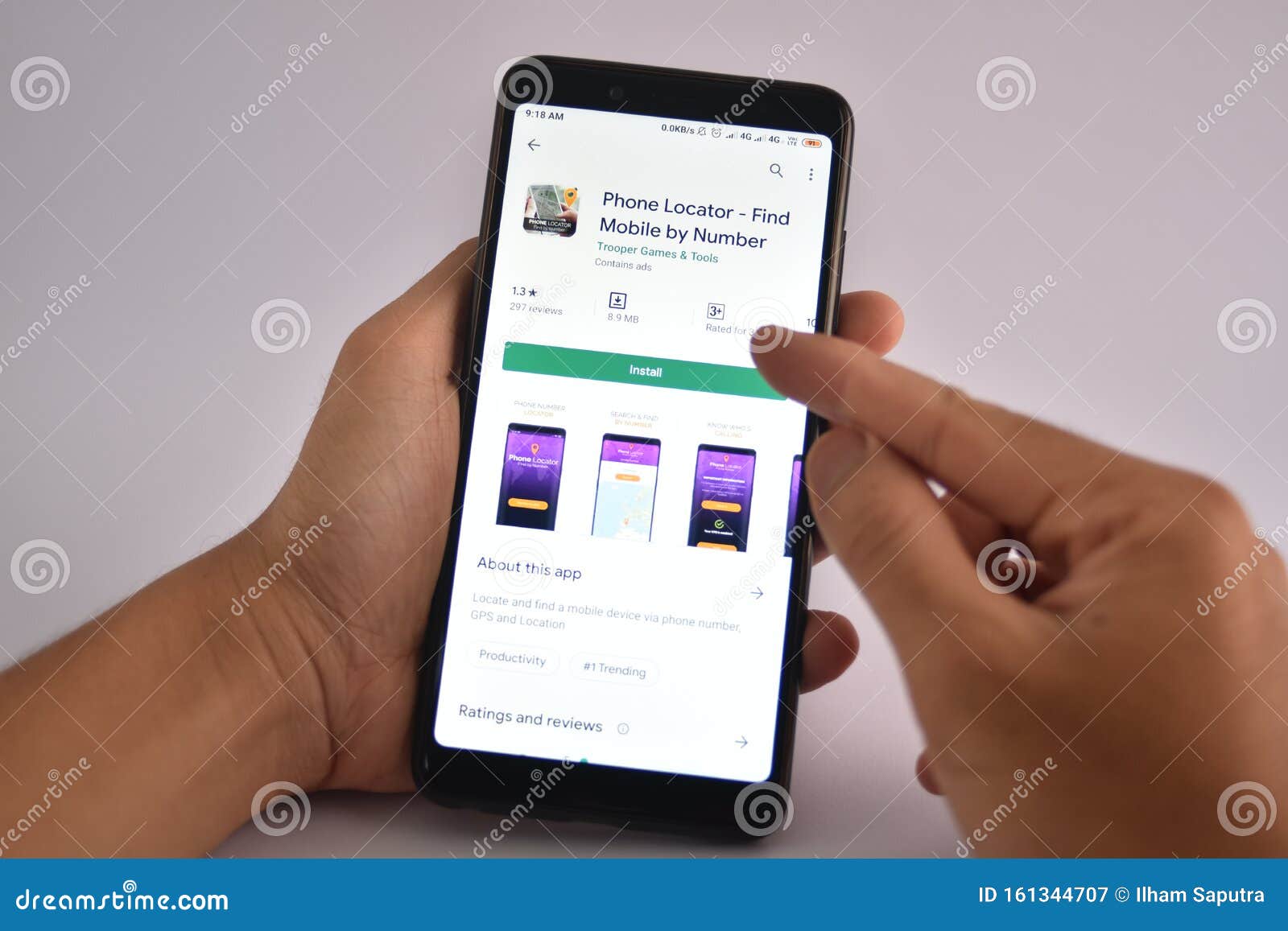The Android Phone with Phone Locator App on the Screen Editorial ...