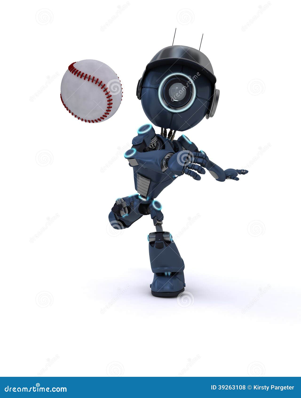 Android playing baseball stock illustration. Illustration of ball ...