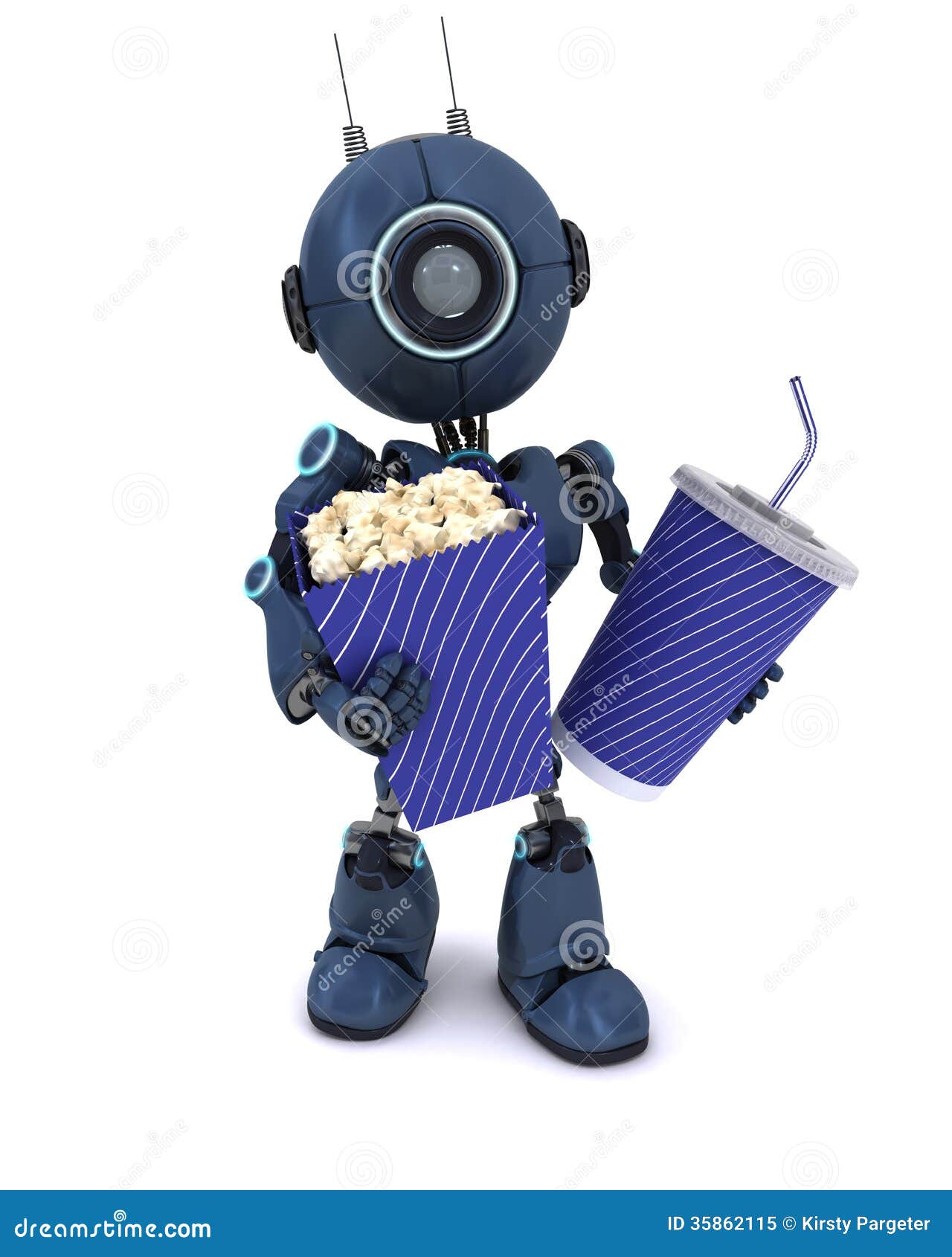 Android With Popcorn And Soda Picture. Image: 35862115