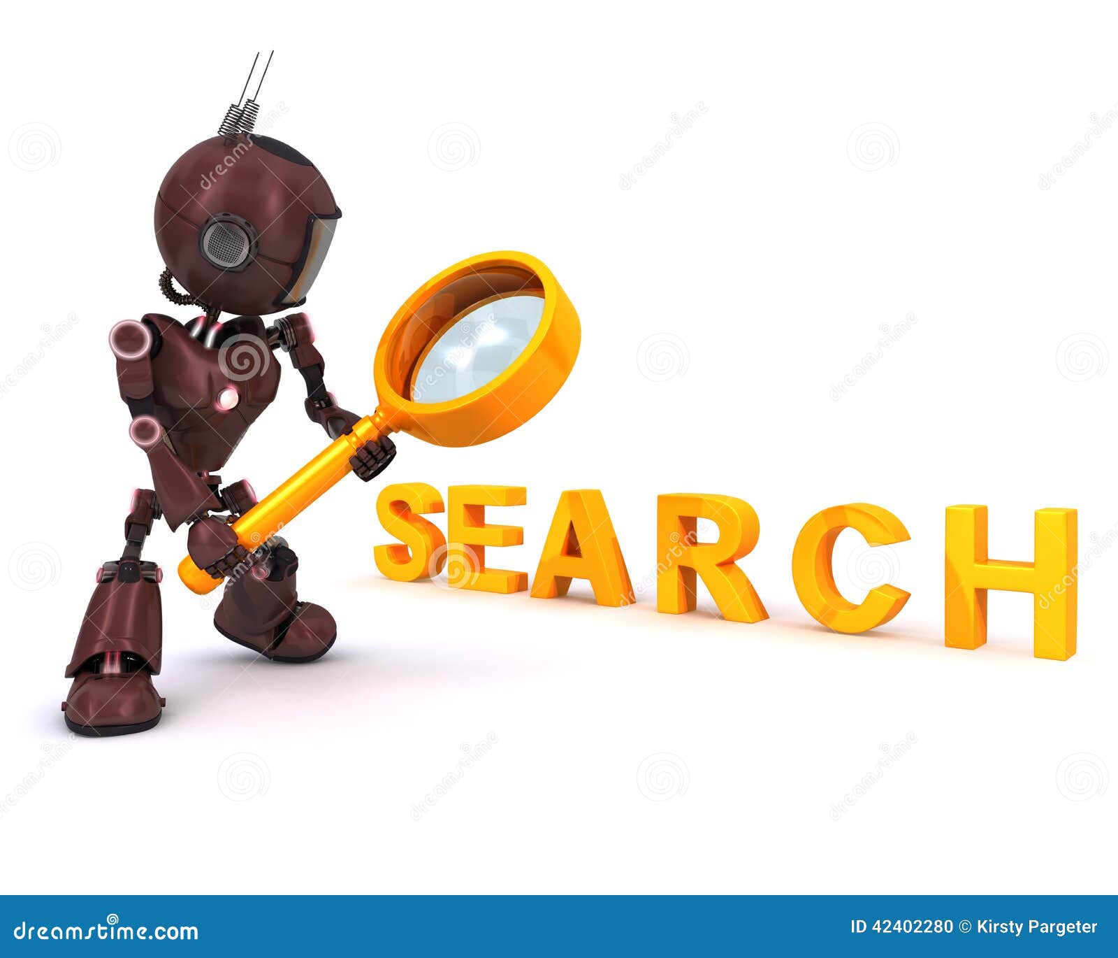 Android Que Busca Con La Lupa Stock de ilustración - Ilustración de ...