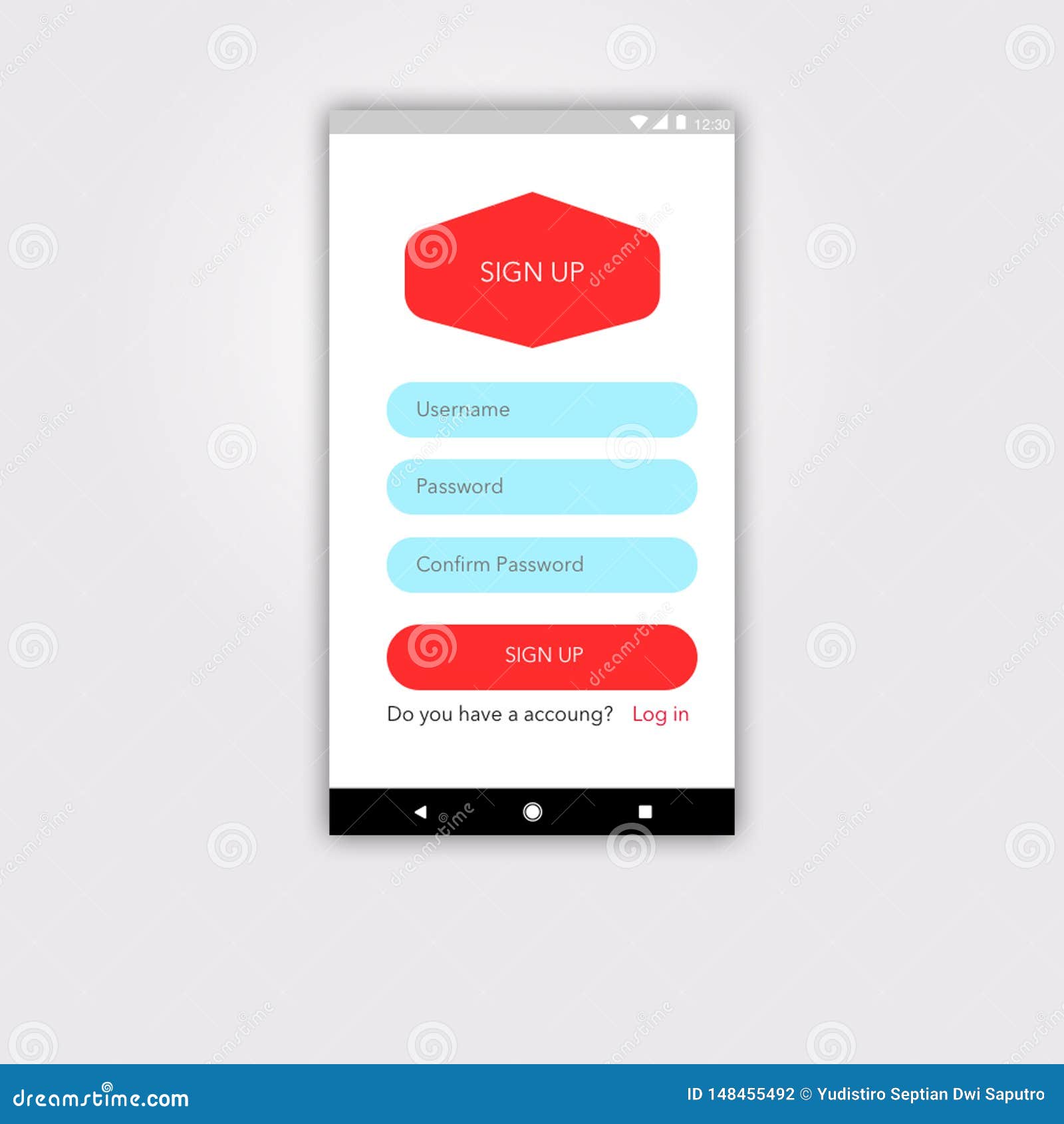 Android Registration User Interface with Material Design Stock ...