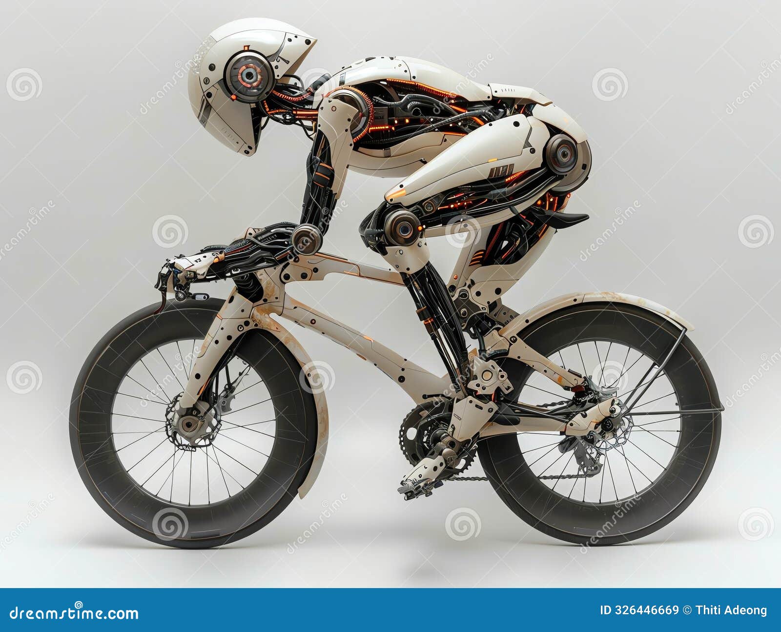 An Android Riding a Bicycle, Dynamic Posture, Mechanical Details ...