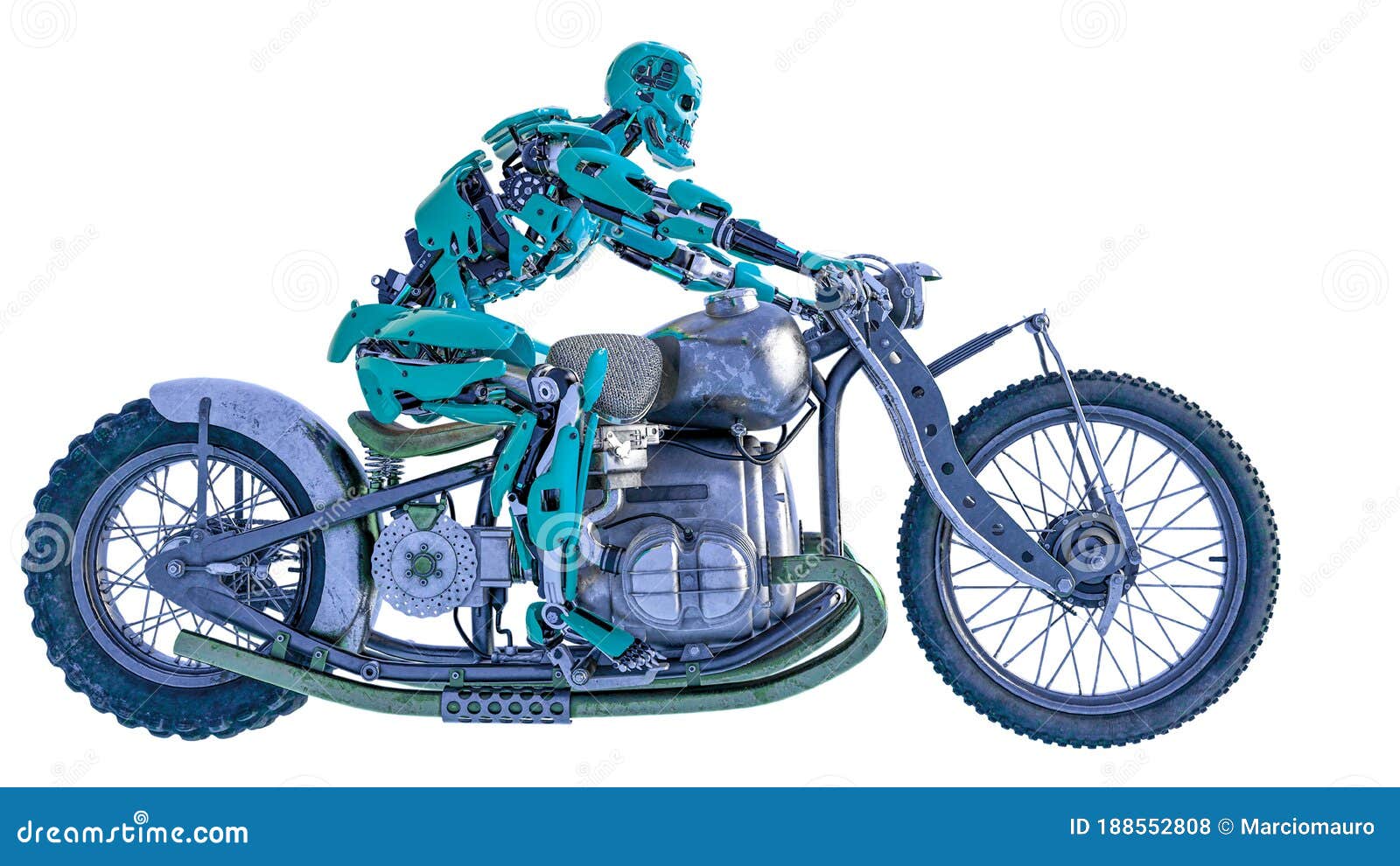 Android is Riding a Motorcycle Left Side View Stock Illustration ...