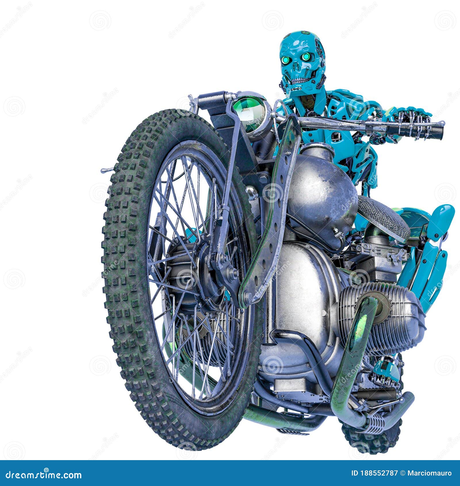 Android is Riding a Motorcycle Portrait Stock Illustration ...