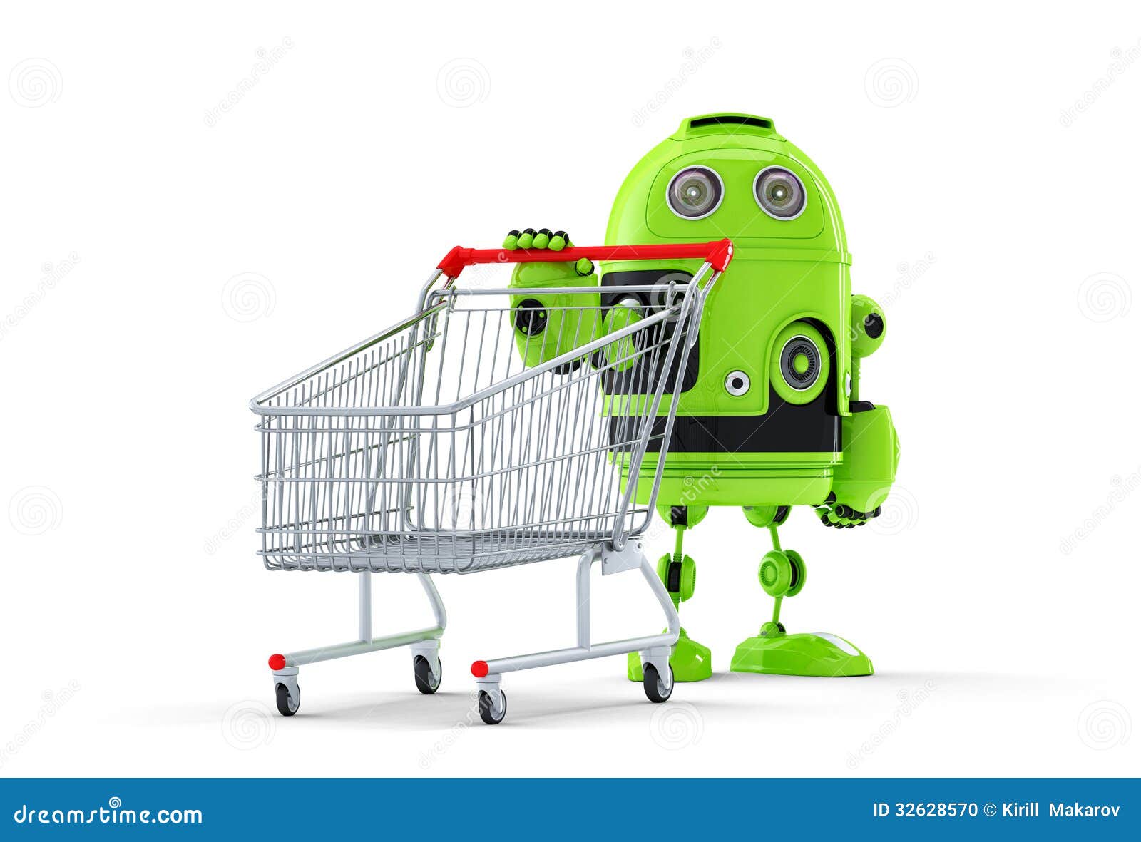 Android Robot and Cart. E-shop Concept Editorial Image - Illustration ...
