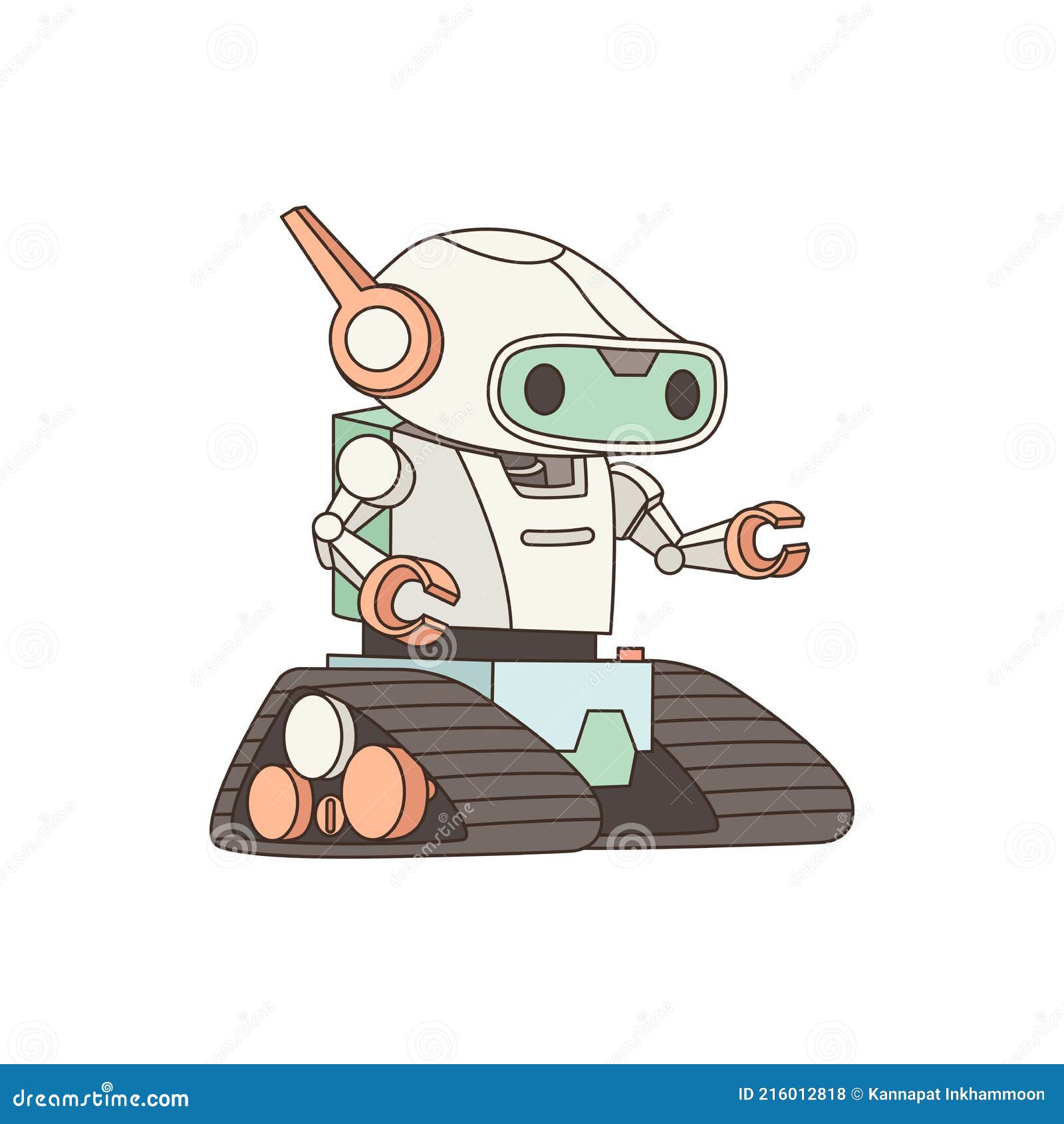 Android Robot or Cartoon Robots Characters, Cyborg Isolated on White ...