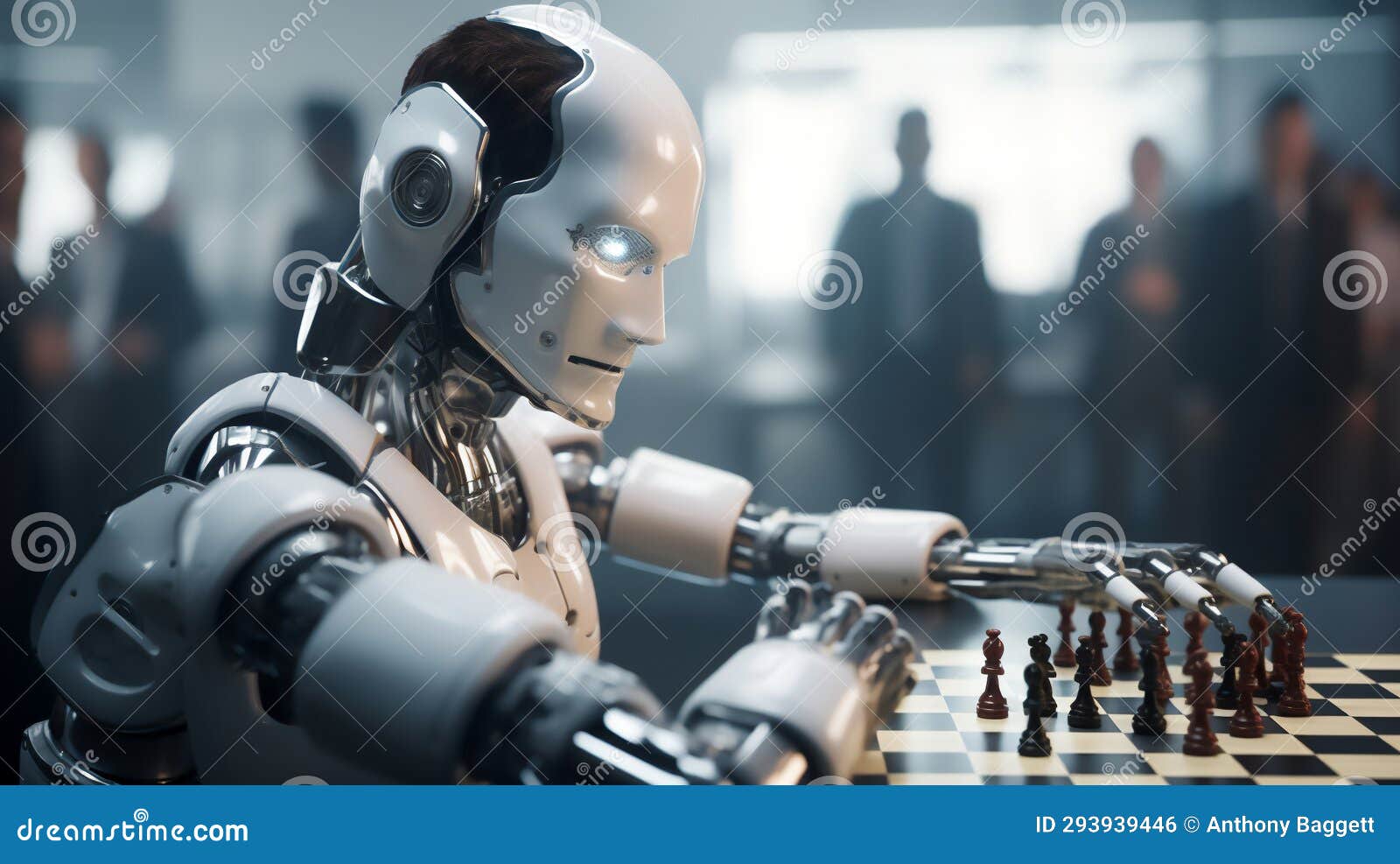 Android robot chess master stock illustration. Illustration of defeat ...