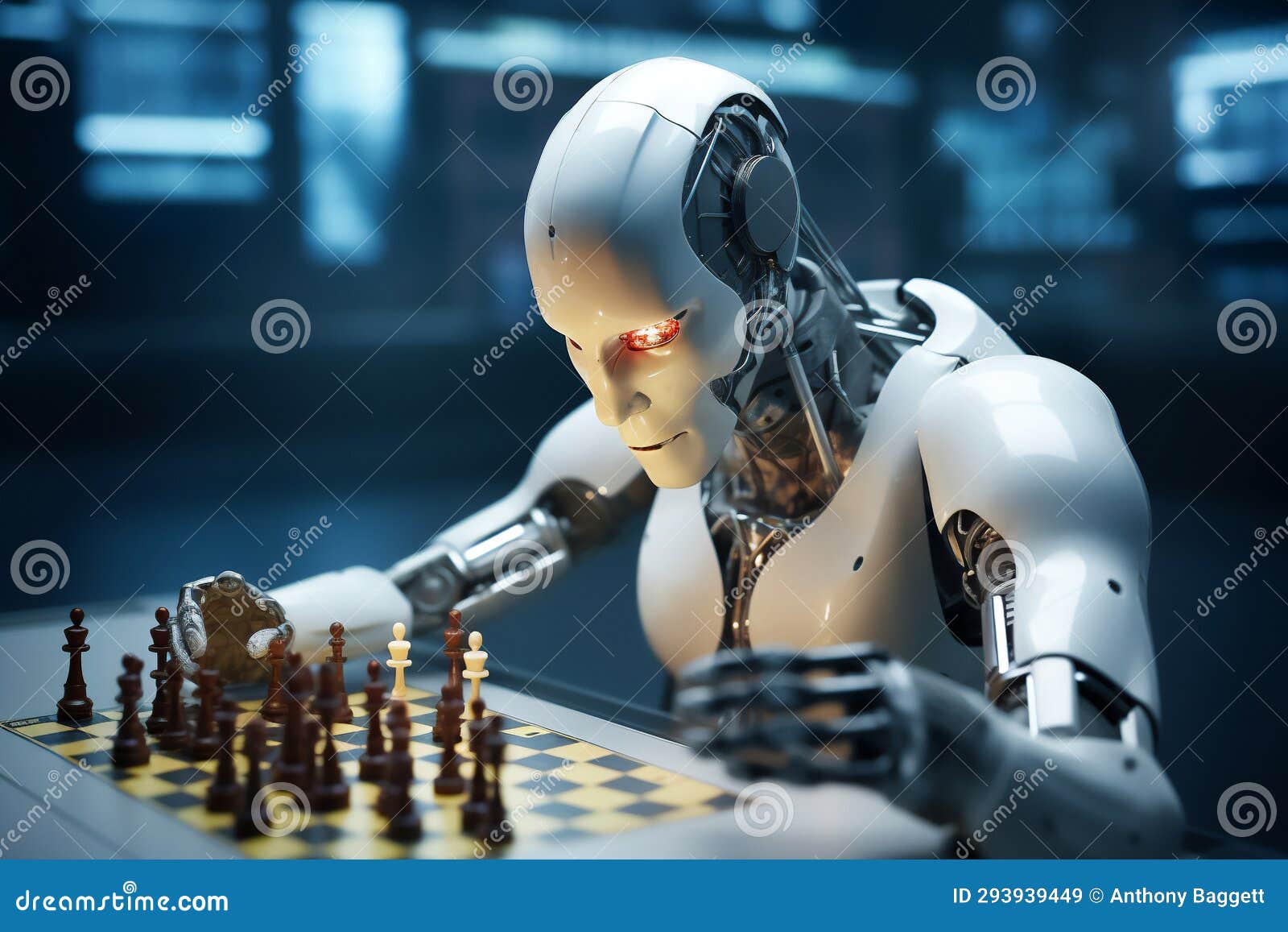 Android robot chess master stock illustration. Illustration of player ...