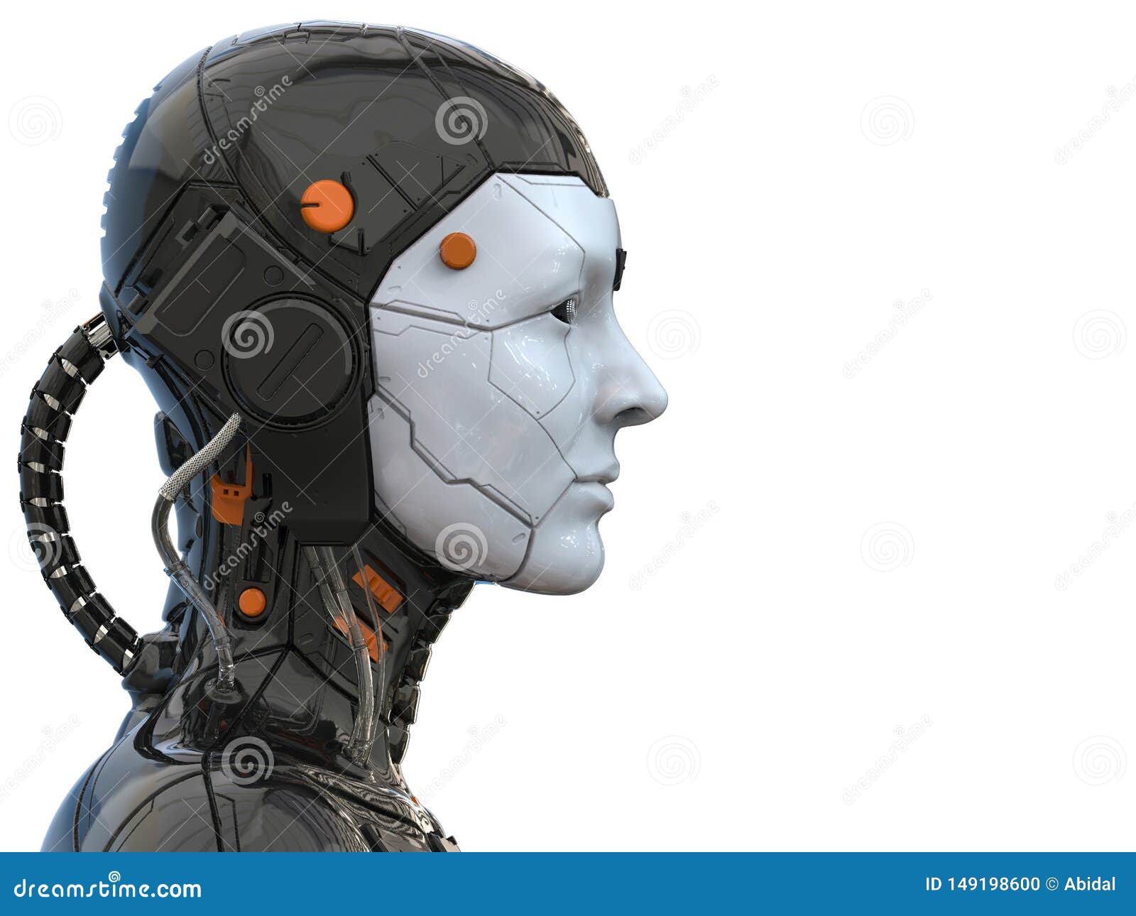 Android Robot Cyborg Woman Humanoid Side View - 3d Rendering Stock ... Android Robot Cyborg Woman Humanoid Side View - 3d Rendering Stock ...