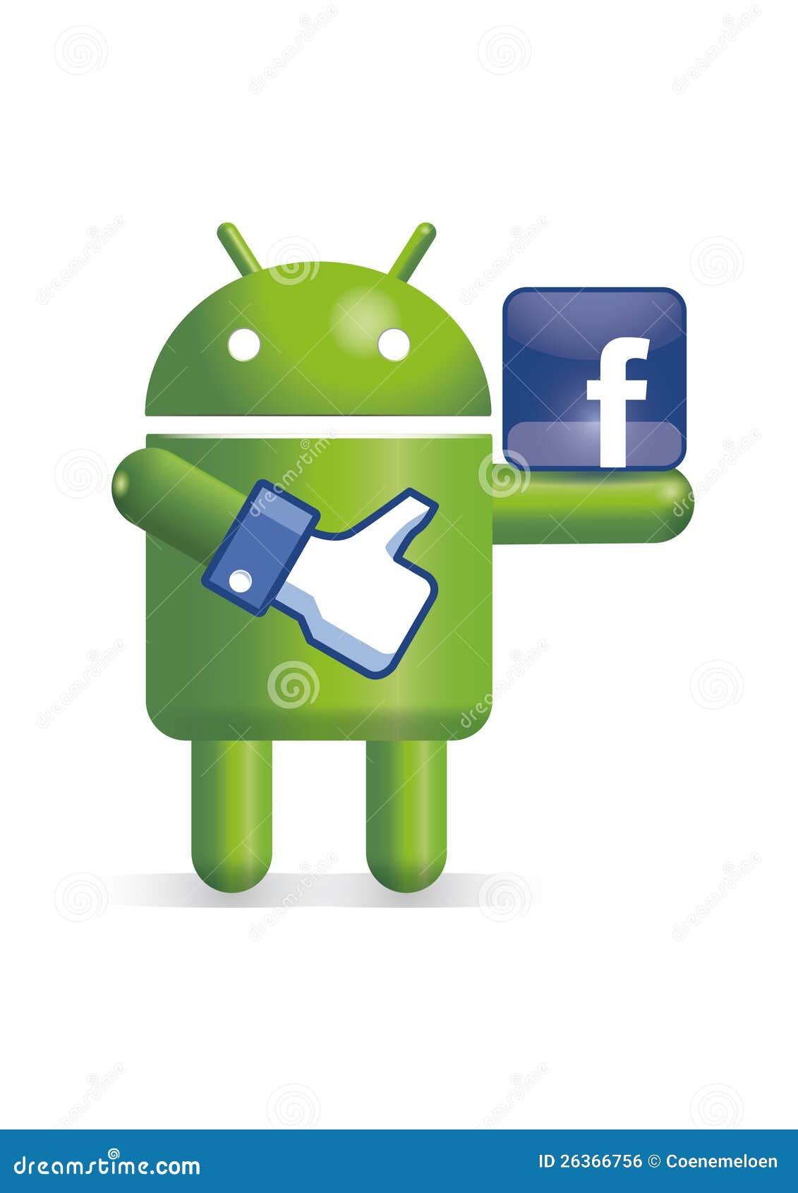 Android Robot with Facebook Thumb and Logo Editorial Photo ...